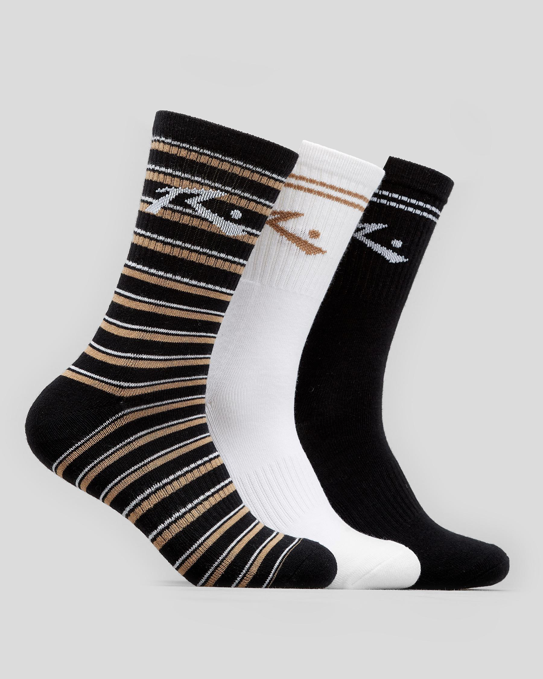 Shop Rusty Never Ever Mid Calf Socks 3 Pack In Multi - Fast Shipping ...