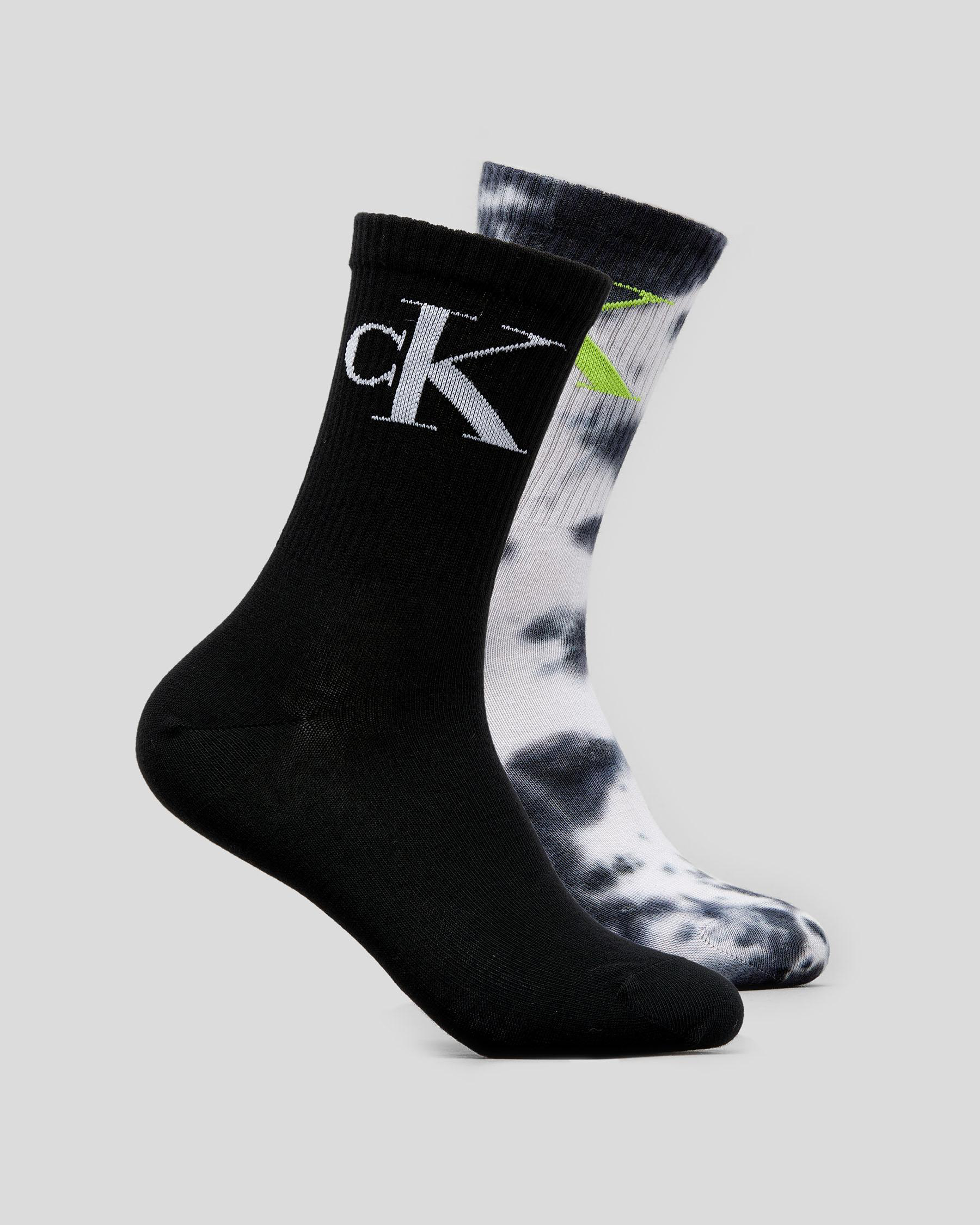 Shop Calvin Klein Womens CK Monogram Sock Pack In Black Assorted - Fast ...
