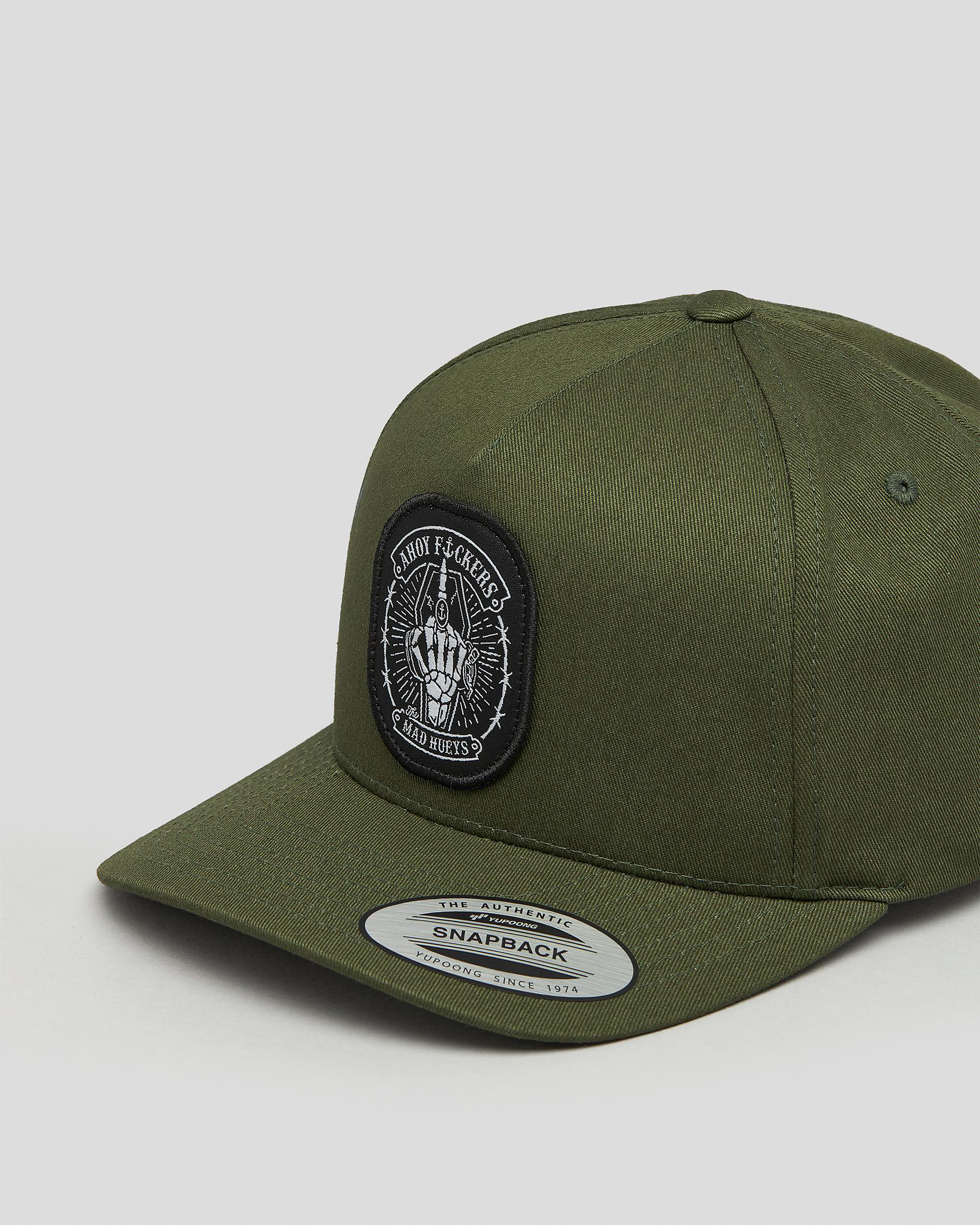 Shop The Mad Hueys Ahoy Ahoy FKR Twill Snapback Cap In Military - Fast ...