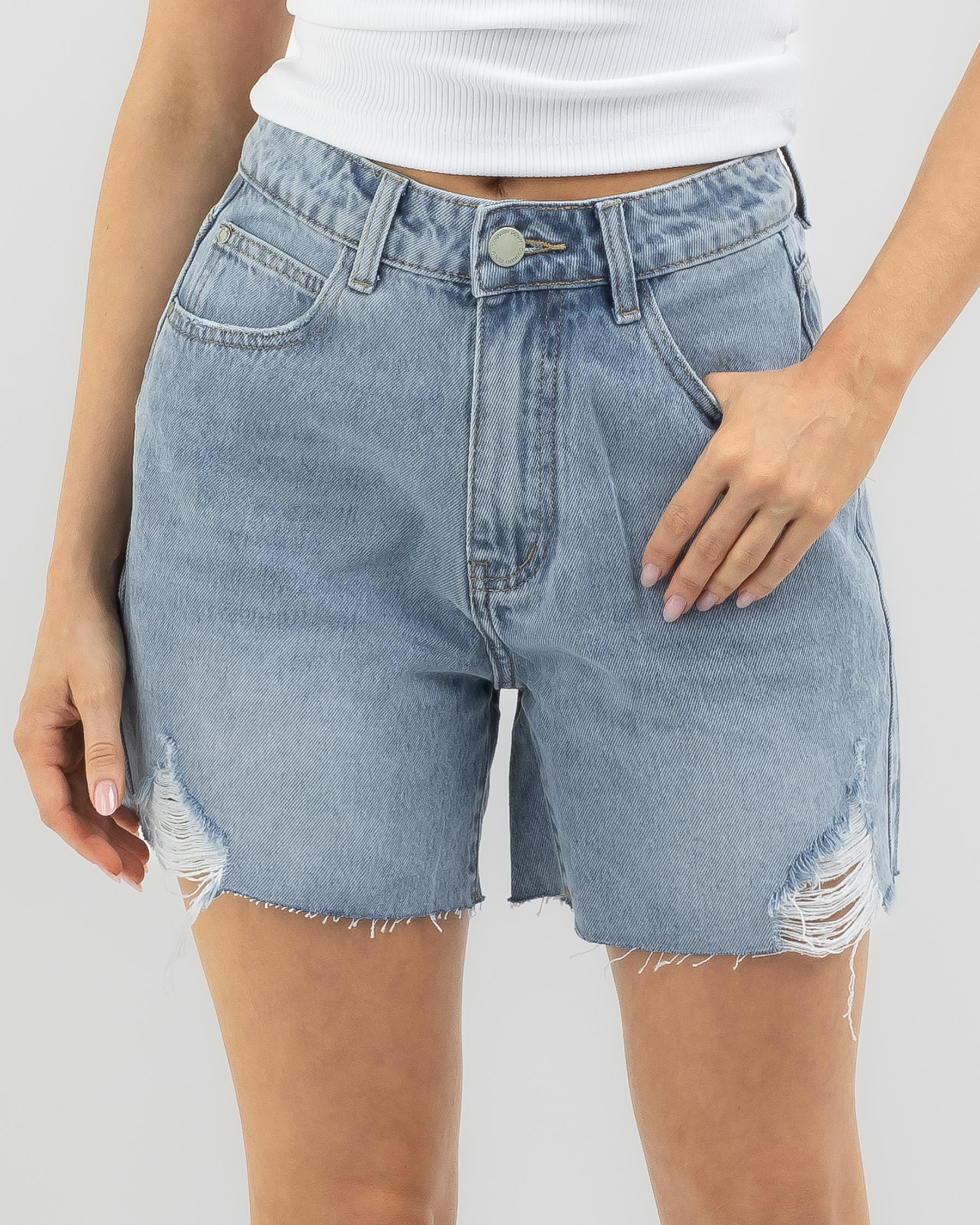 Shop Country Denim Philly Shorts In Light Mid - Fast Shipping & Easy ...