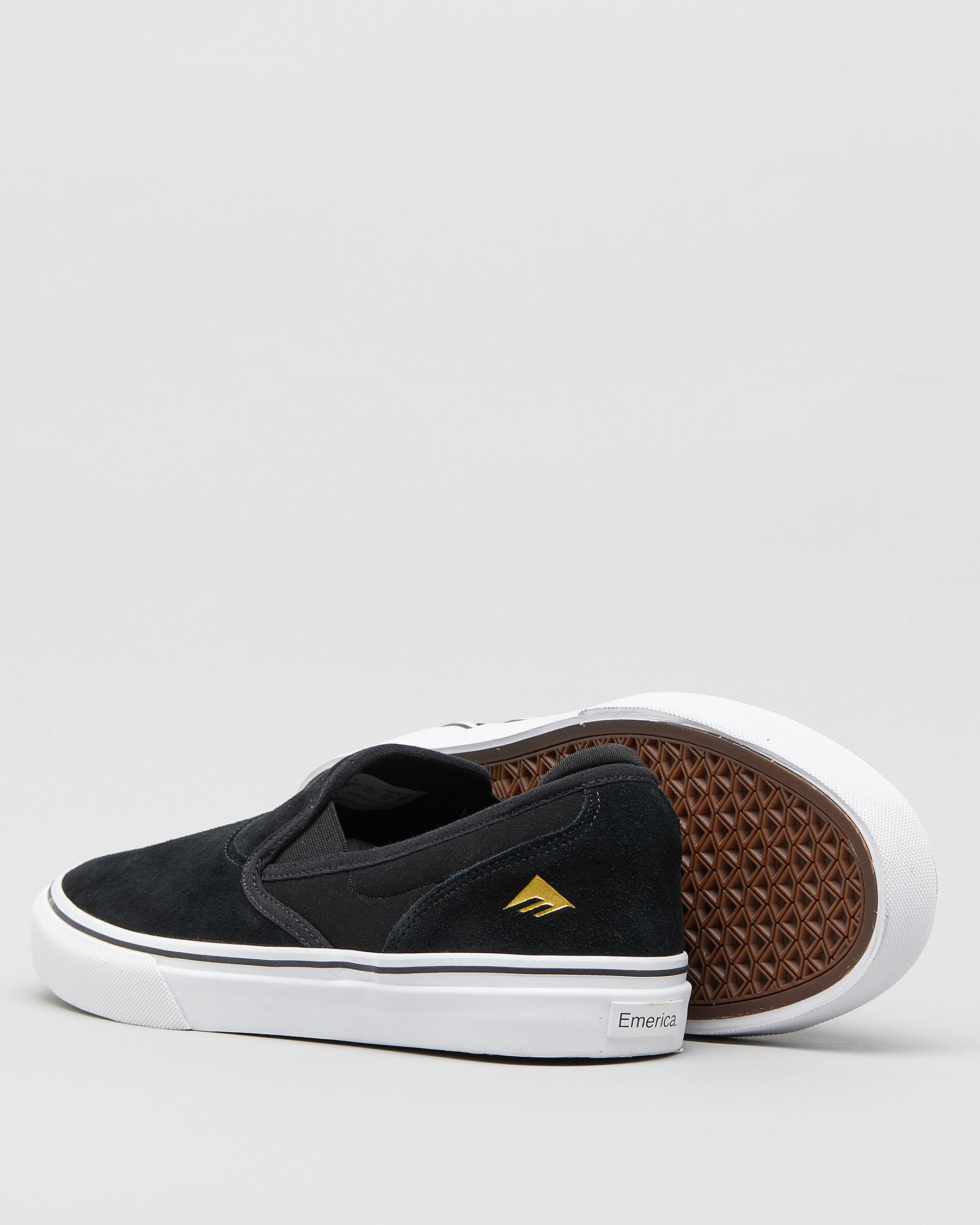 Shop Emerica Wino G6 Shoes In Black/white/gold - Fast Shipping & Easy ...