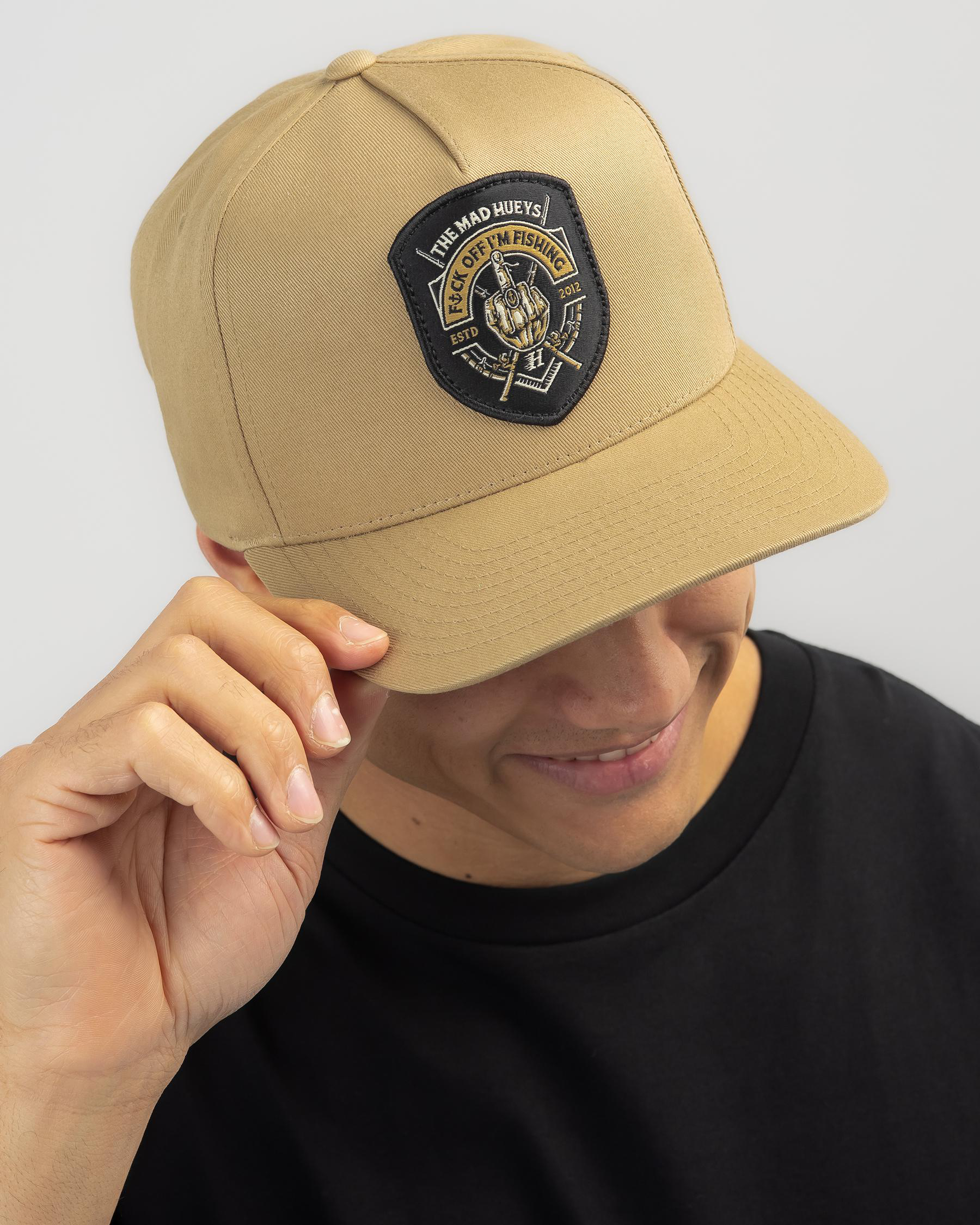 Shop The Mad Hueys Fk Off Im Fishing Cap In Tan - Fast Shipping & Easy ...