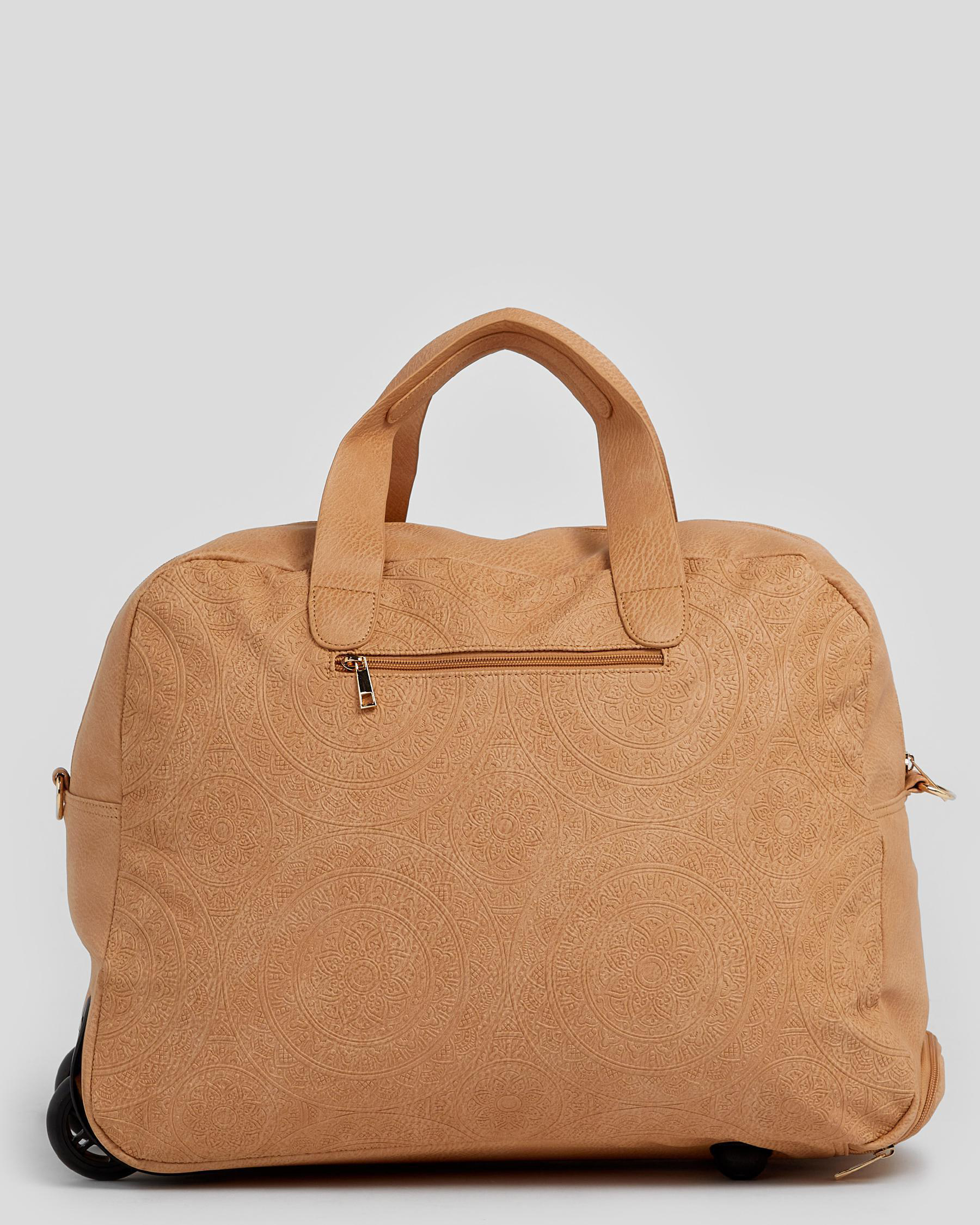 Shop Mooloola Ella Small Wheeled Travel Bag In Tan - Fast Shipping ...
