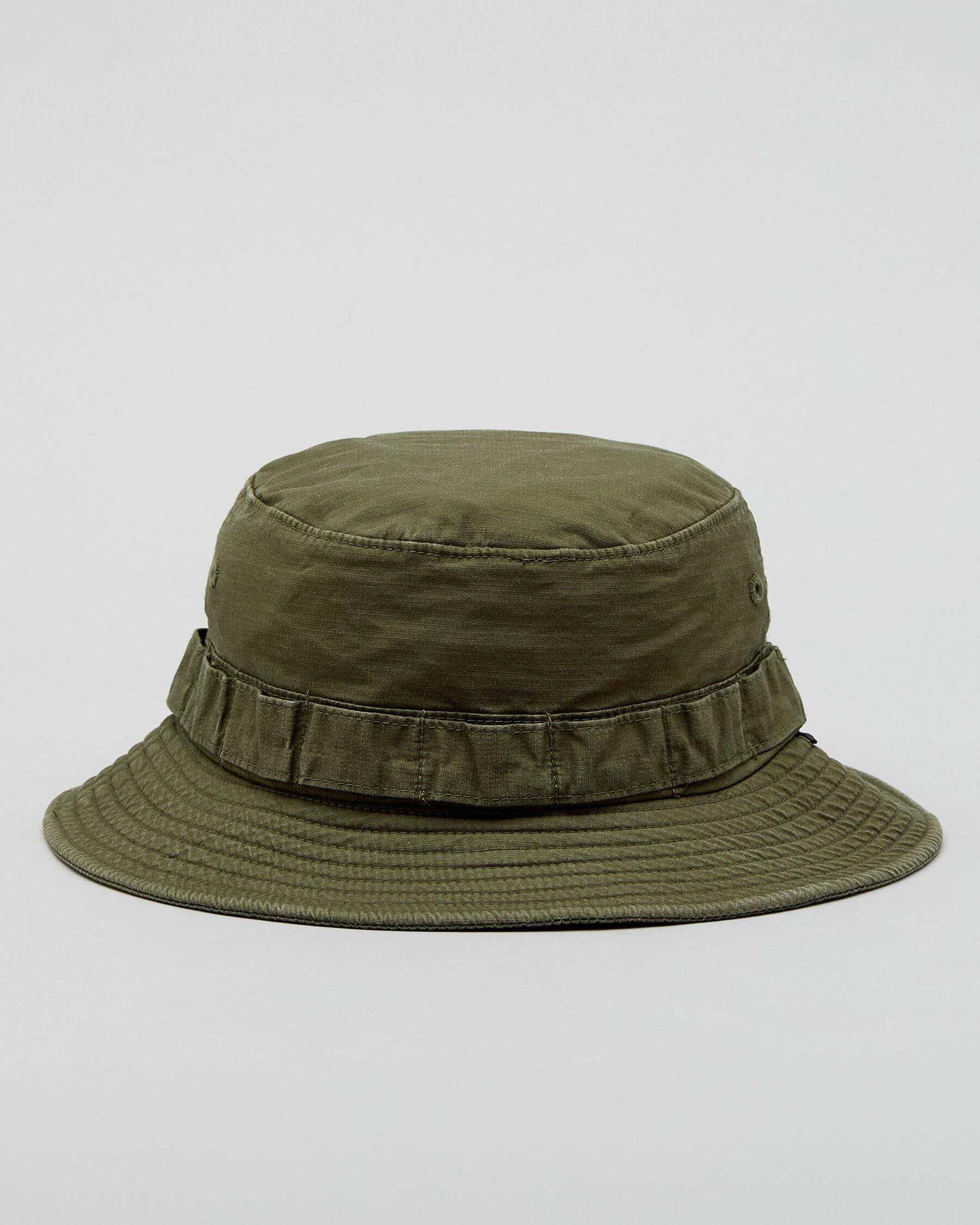 Shop Rusty Stockpile Bucket Hat In Gun Green - Fast Shipping & Easy ...
