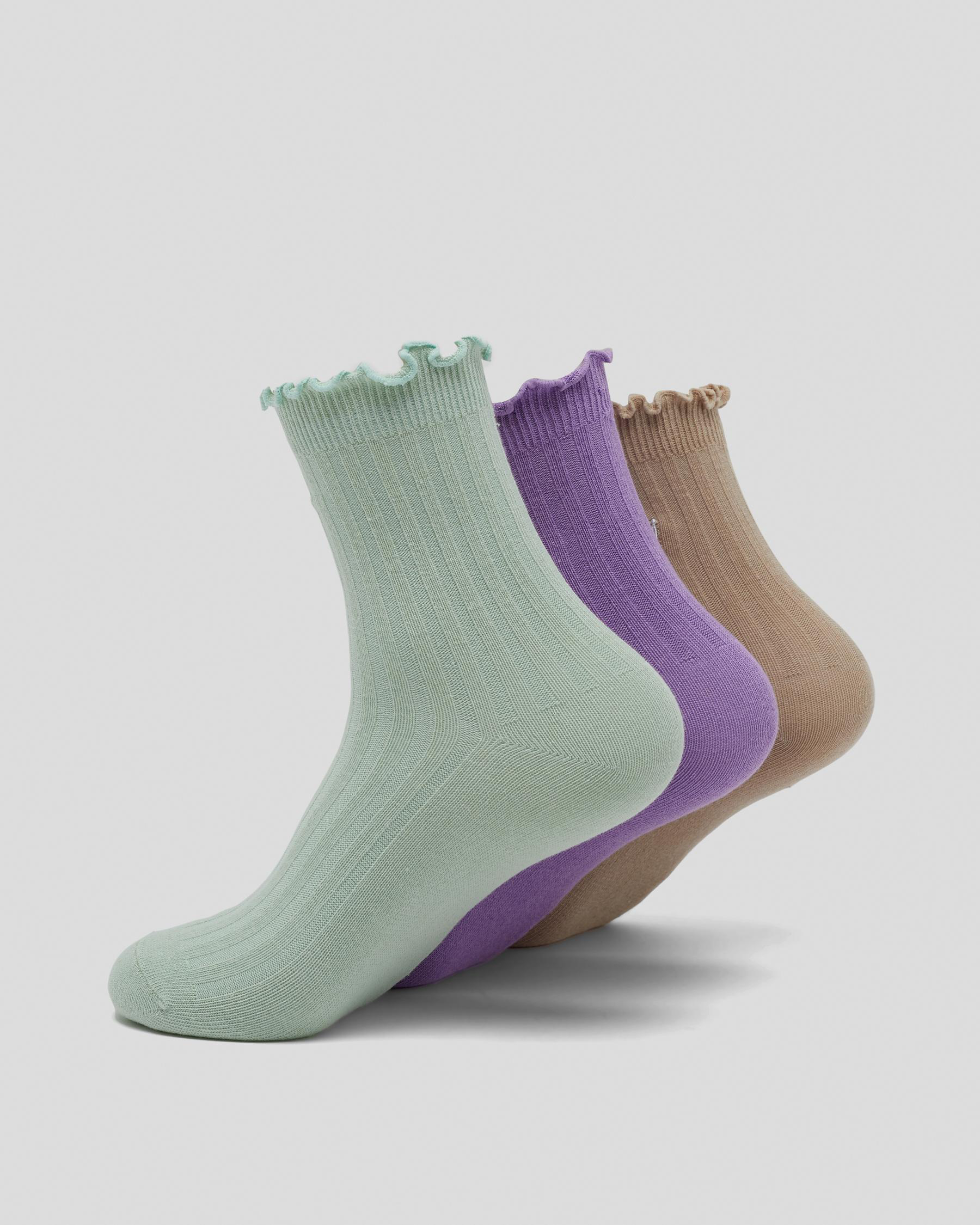 Shop Stussy Womens Graffiti Frill Sock Pack In Multi - Fast Shipping ...