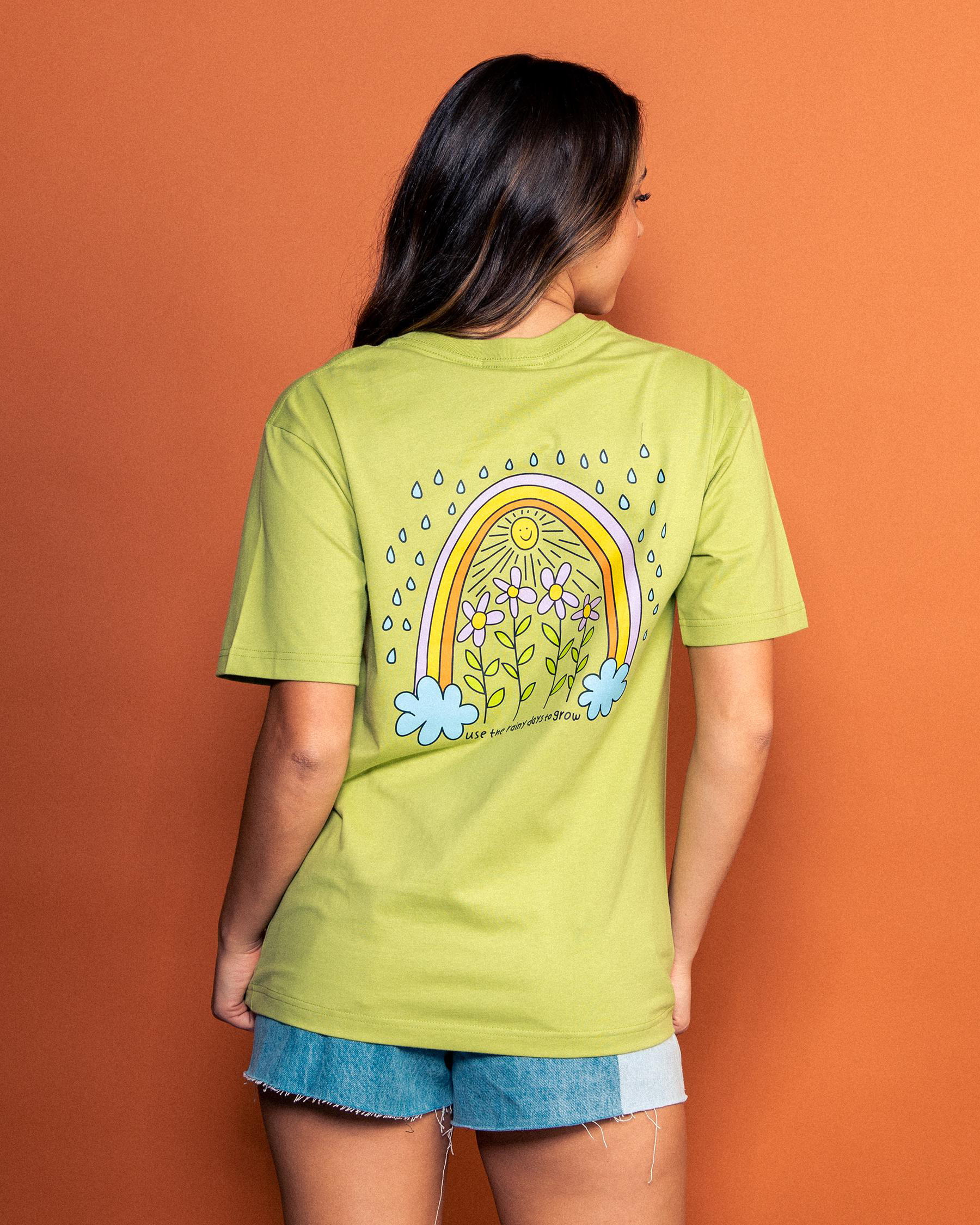 Shop Mooloola Rainy Days T-Shirt In Green - Fast Shipping & Easy ...