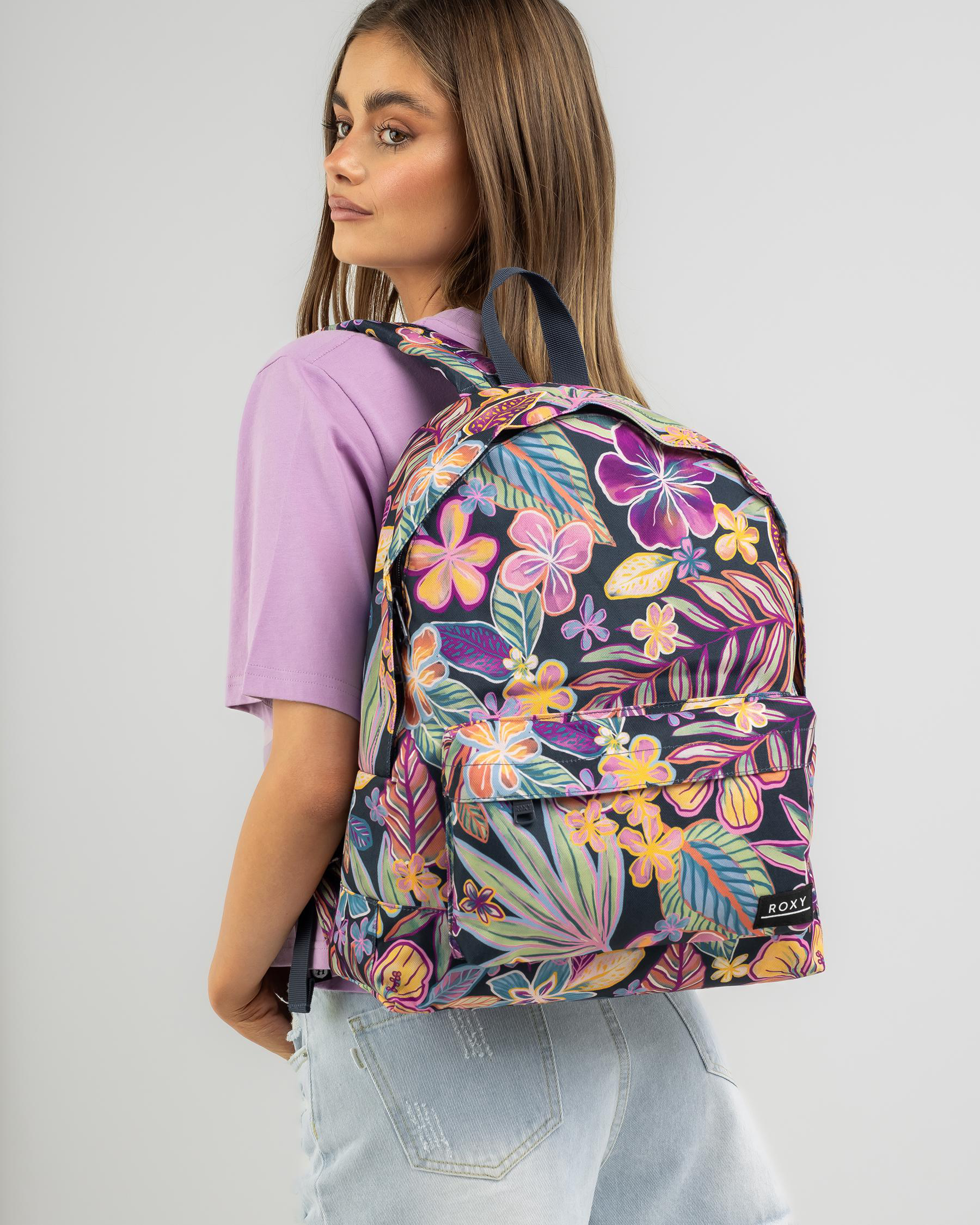 Shop Roxy Sugar Baby Printed Backpack In Mood Indigo True Paradise ...