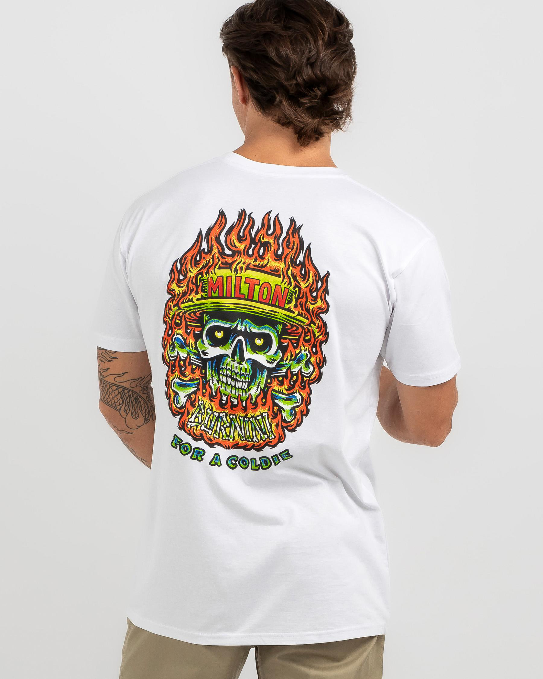 Shop Milton Mango Burnin' T-Shirt In White - Fast Shipping & Easy ...