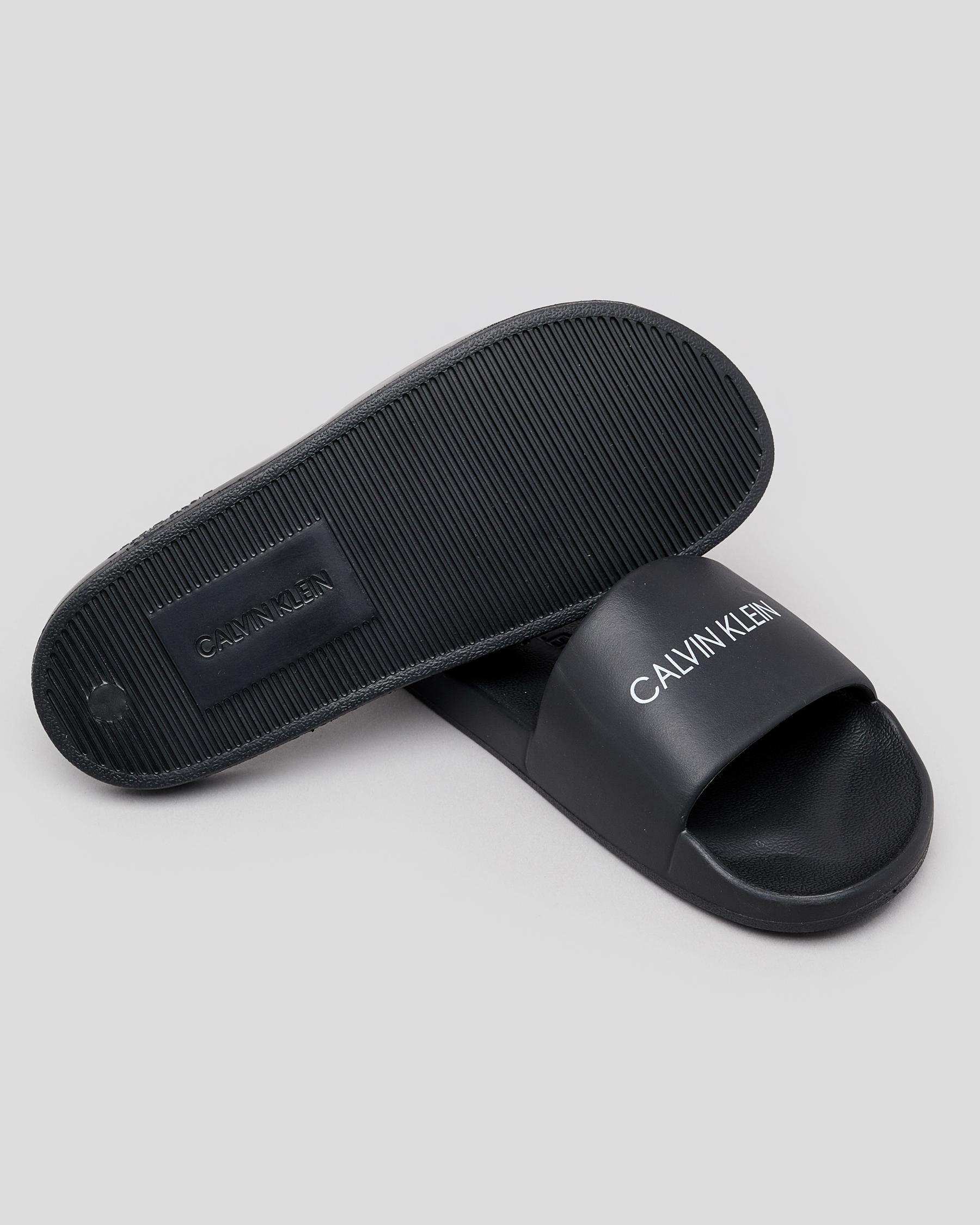 Shop Calvin Klein Girls' One Mold Slide In Pvh Black - Fast Shipping ...