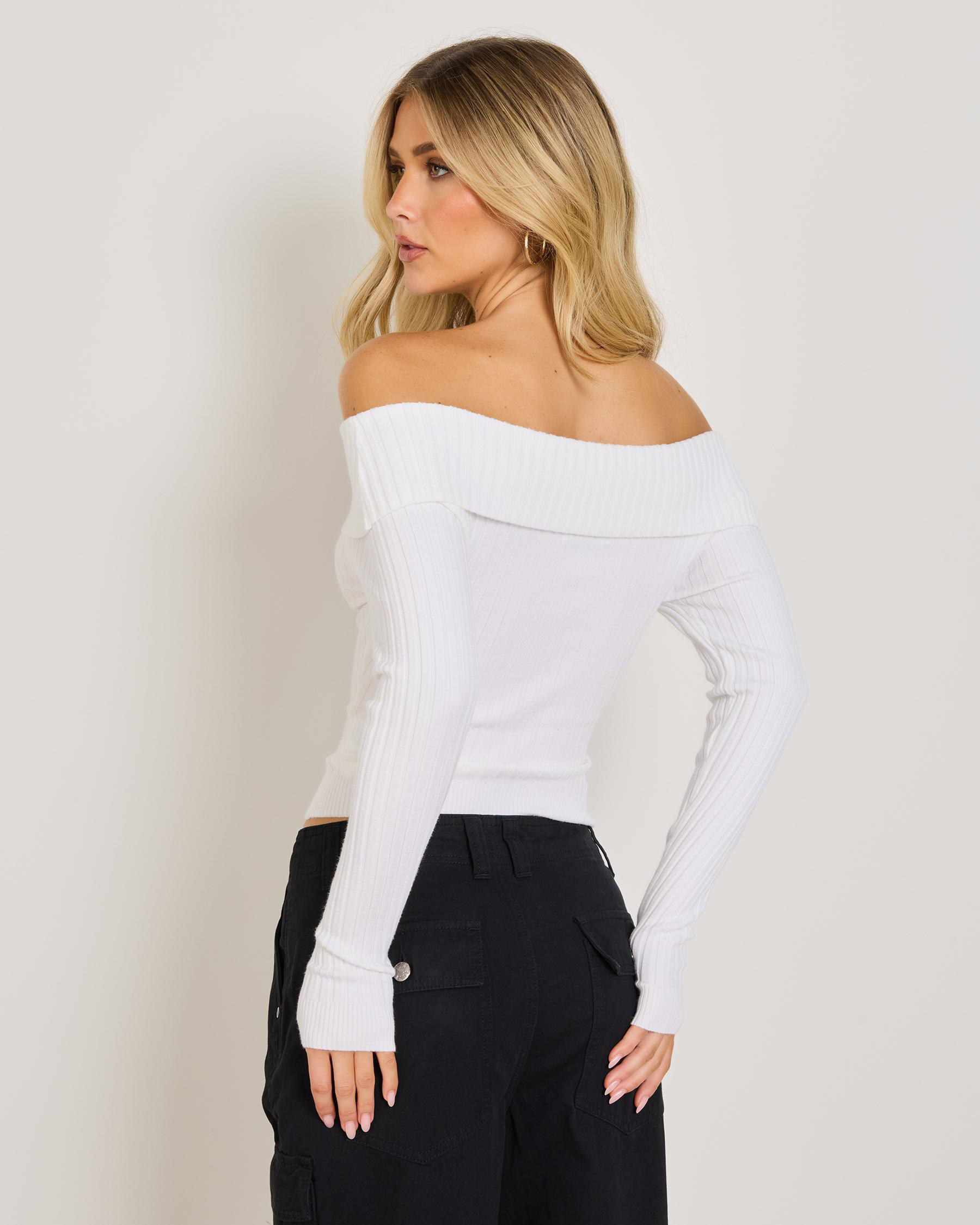 Ava And Ever Ari Off Shoulder Knit Top In Cream - FREE* Shipping & Easy ...