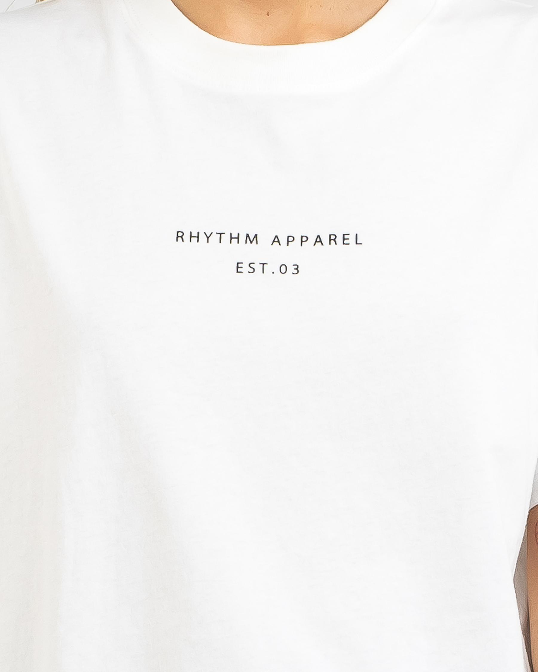 Shop Rhythm Classic Brand T-Shirt In White - Fast Shipping & Easy ...