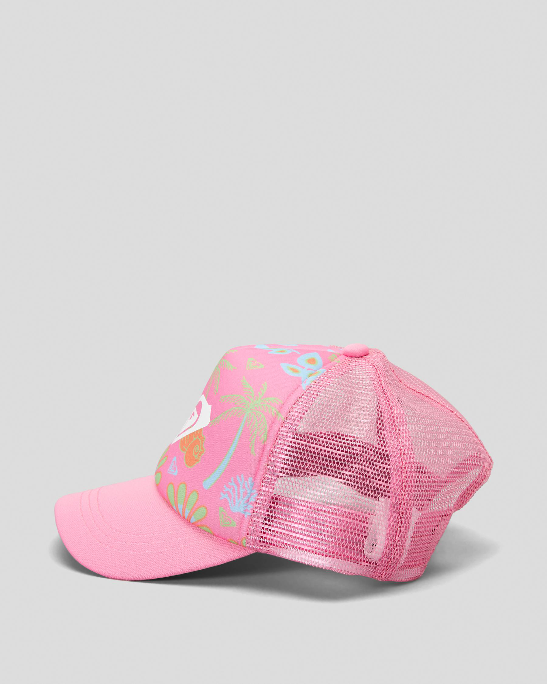 Shop Roxy Girls' Sweet Emotions Trucker Cap In Sachet Pink Beach - Fast ...