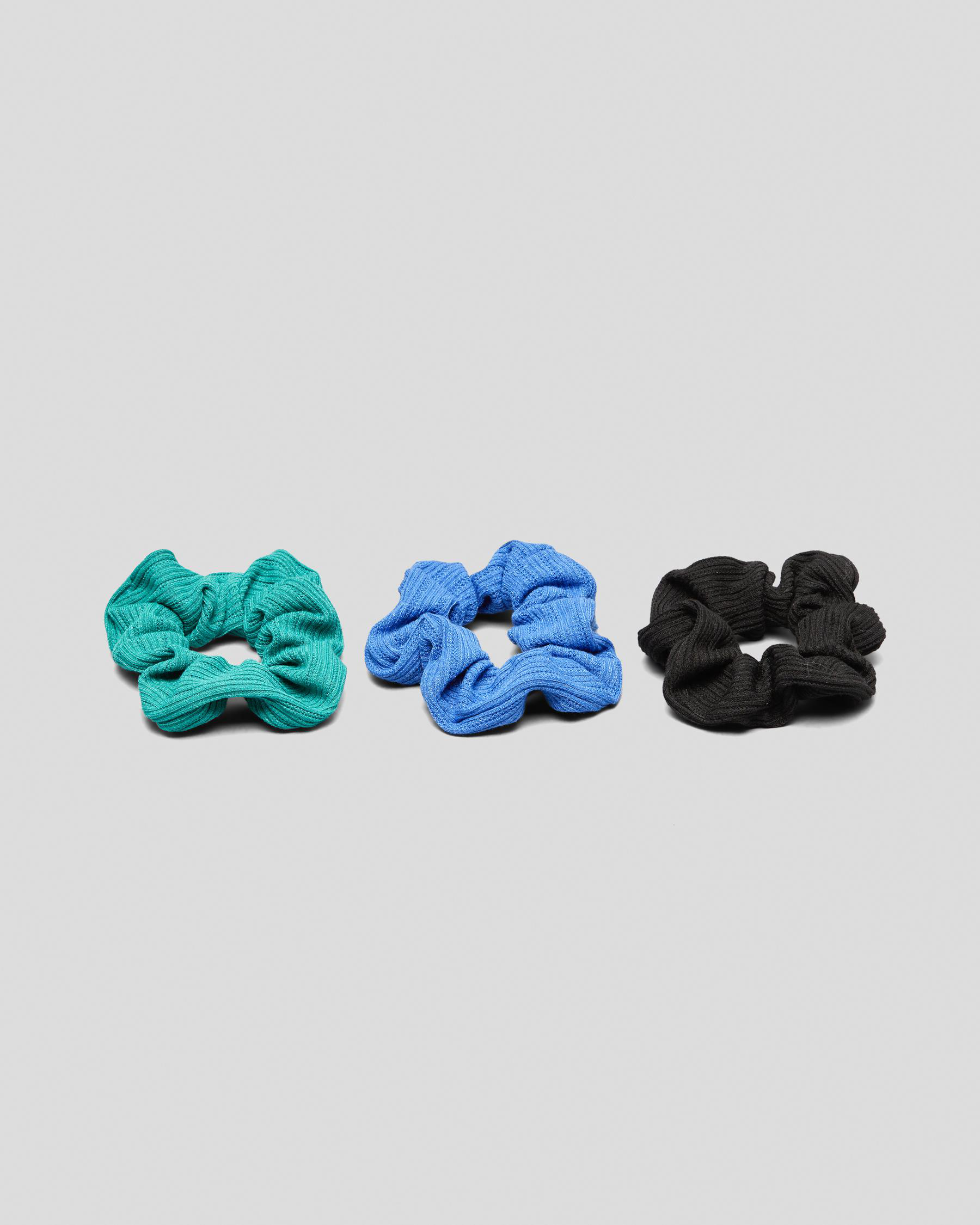 Shop Karyn In LA Maria Scrunchie Pack In Green/blue/black - Fast ...
