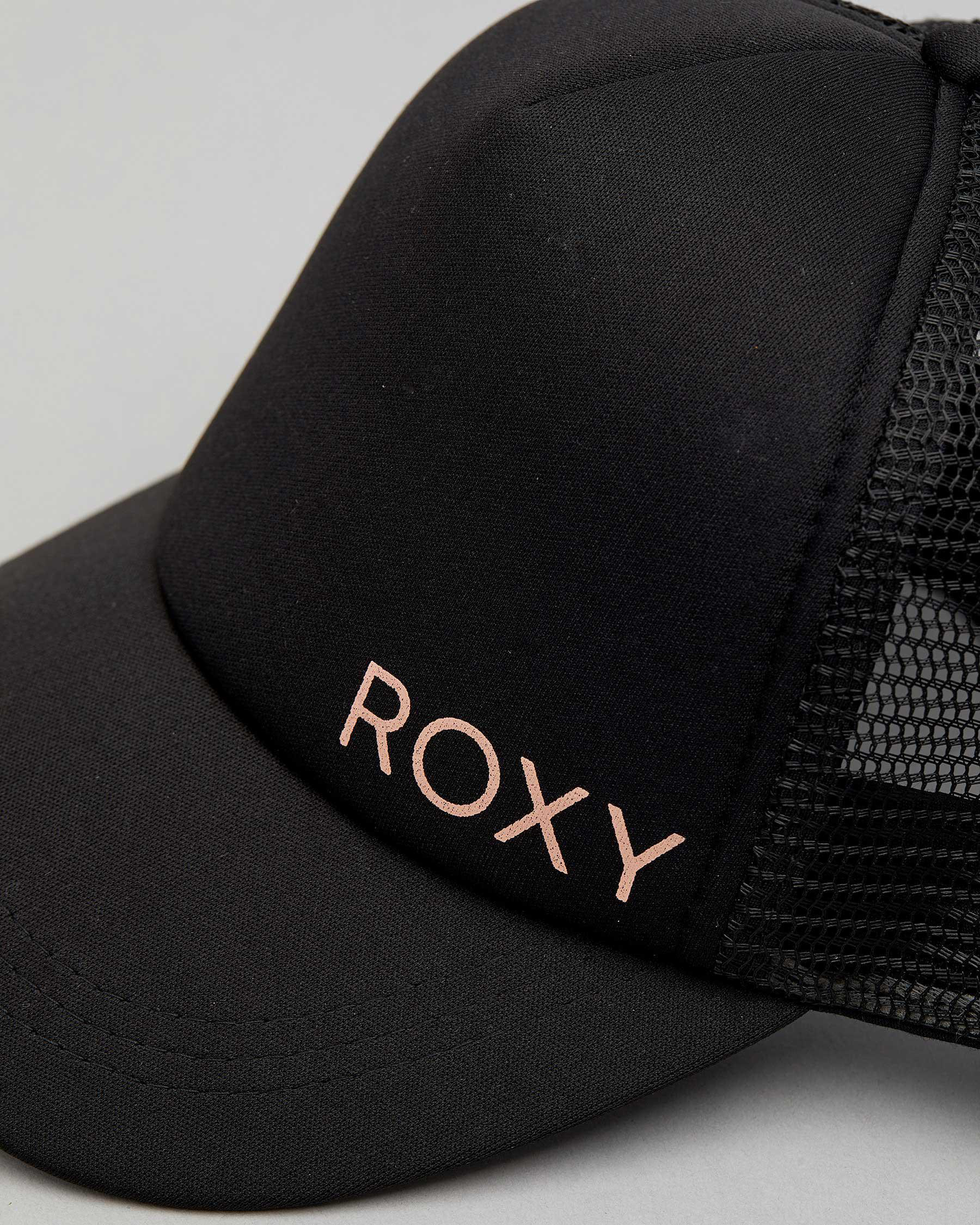 Shop Roxy Girls North Sisters Trucker Cap In Anthracite - Fast Shipping ...