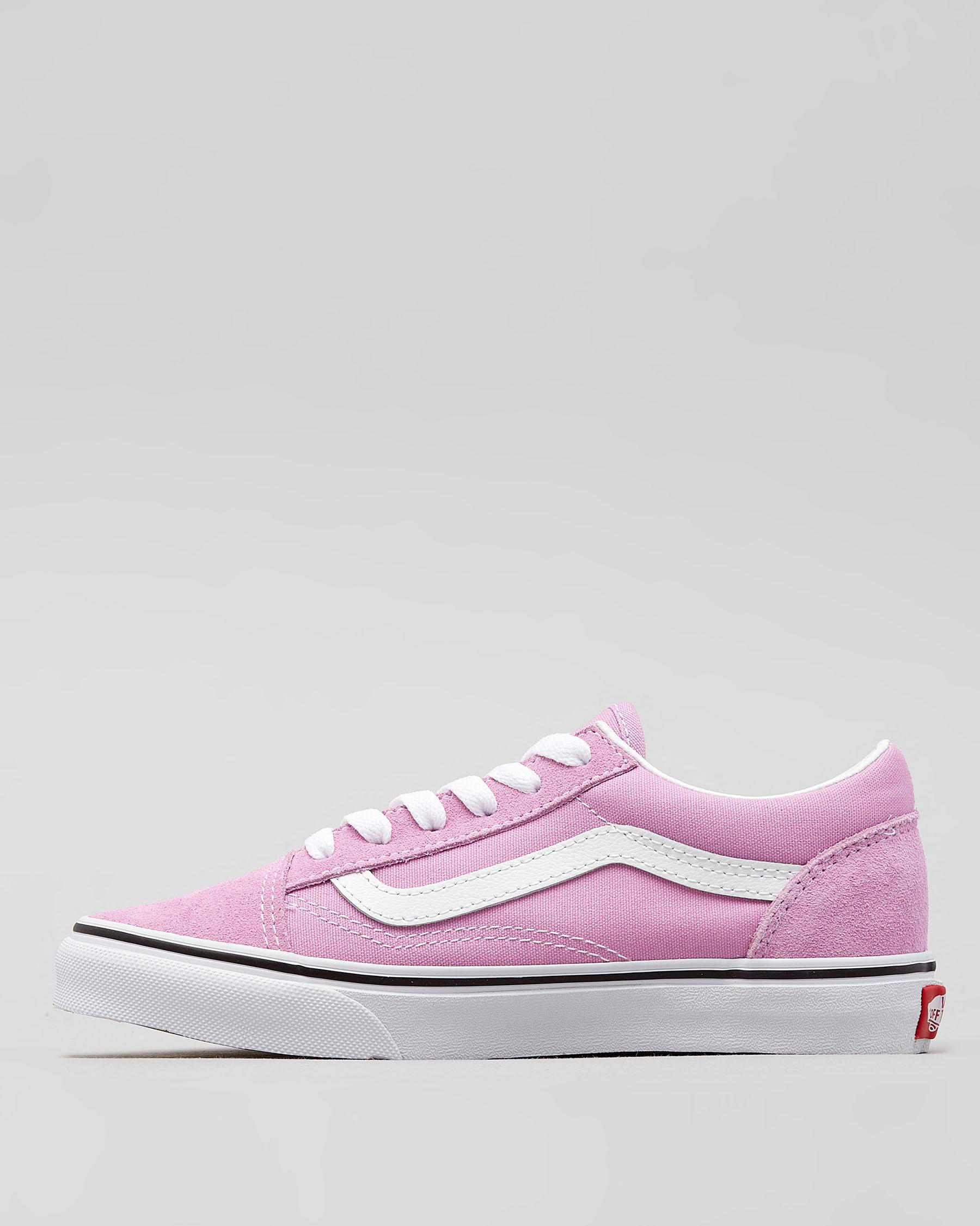 Shop Vans Girls' Old Skool Shoes In Orchid/ True White - Fast Shipping ...