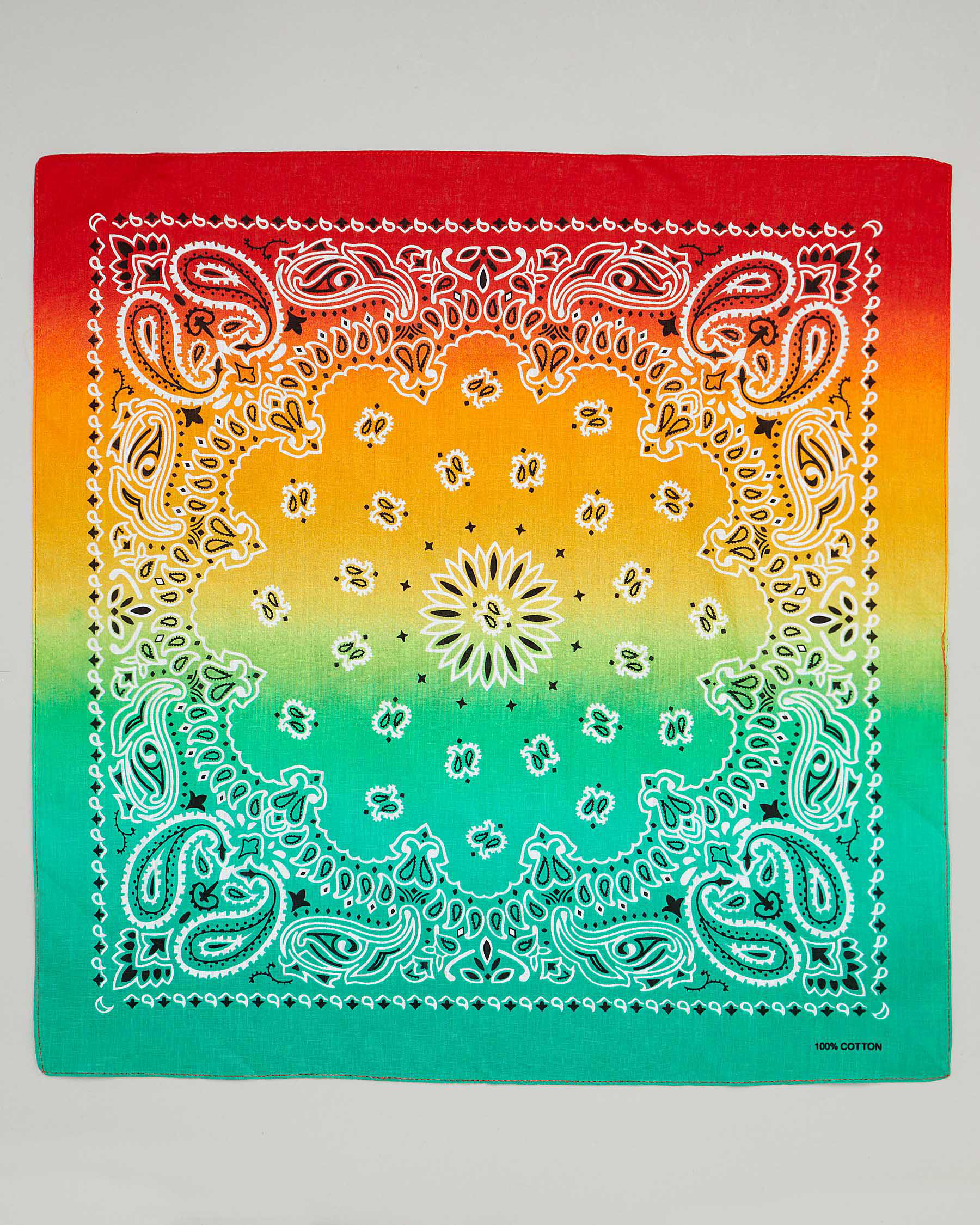 Shop Get It Now Faded Bandana In Red/yellow/green - Fast Shipping ...