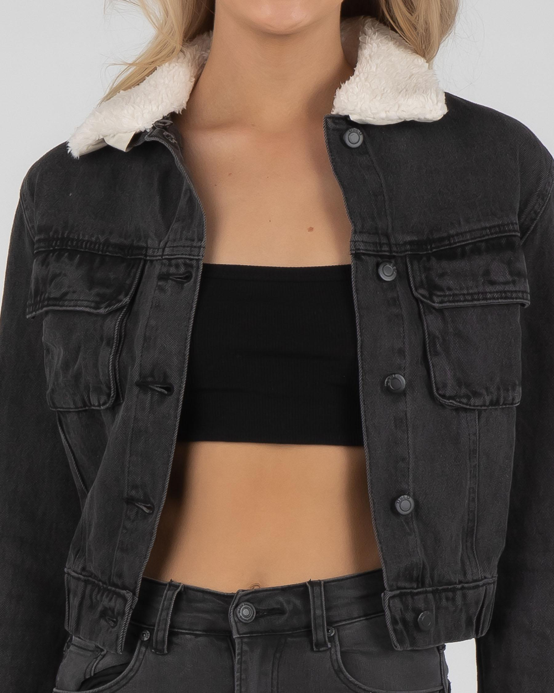 Shop Used Tyla Jacket In Faded Washed Black - Fast Shipping & Easy ...
