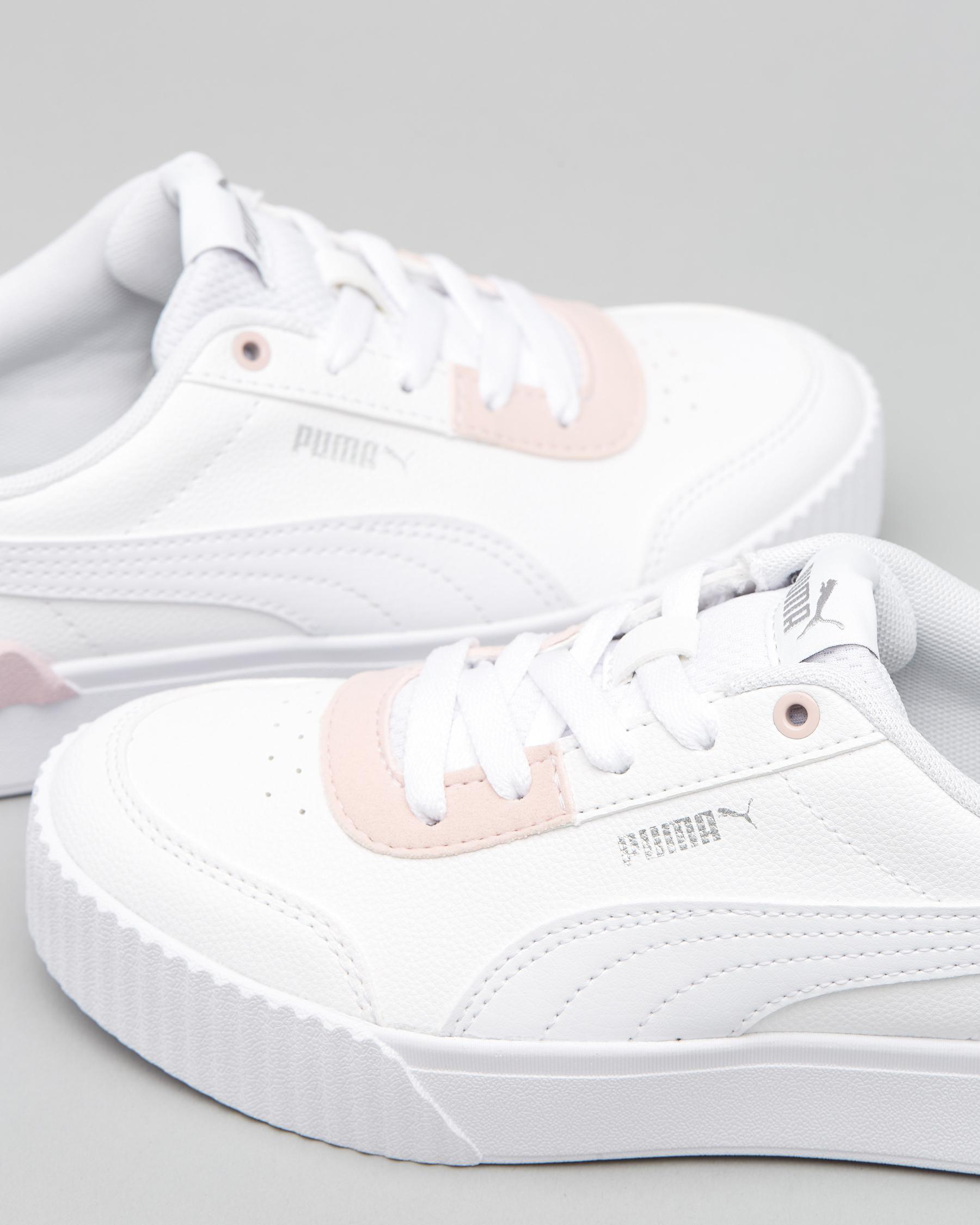 Shop Puma Girls' Carina Lift Shoes In White/lotus - Fast Shipping ...