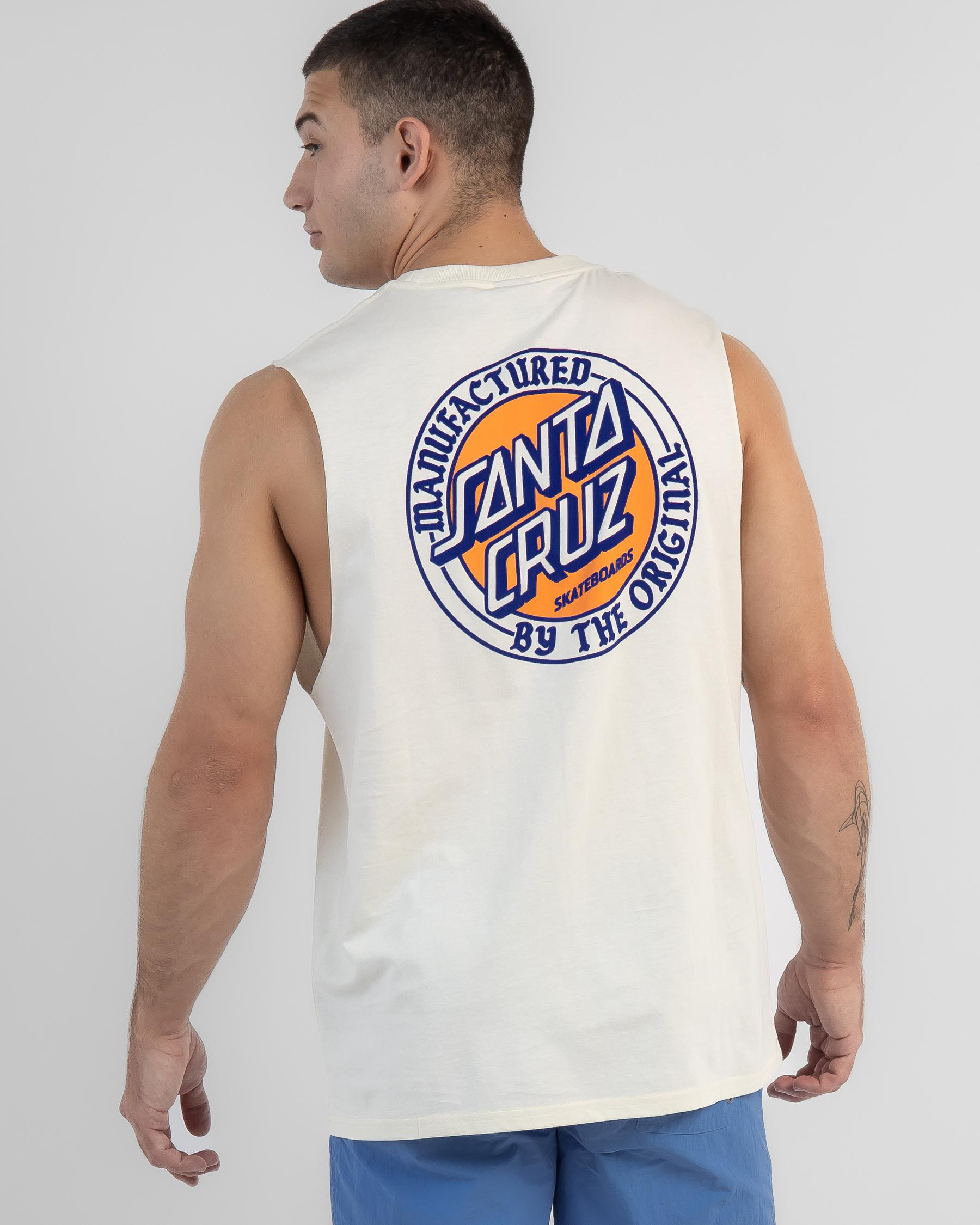 Shop Santa Cruz MFG Club Dot Muscle Tank In Off-white - Fast Shipping ...