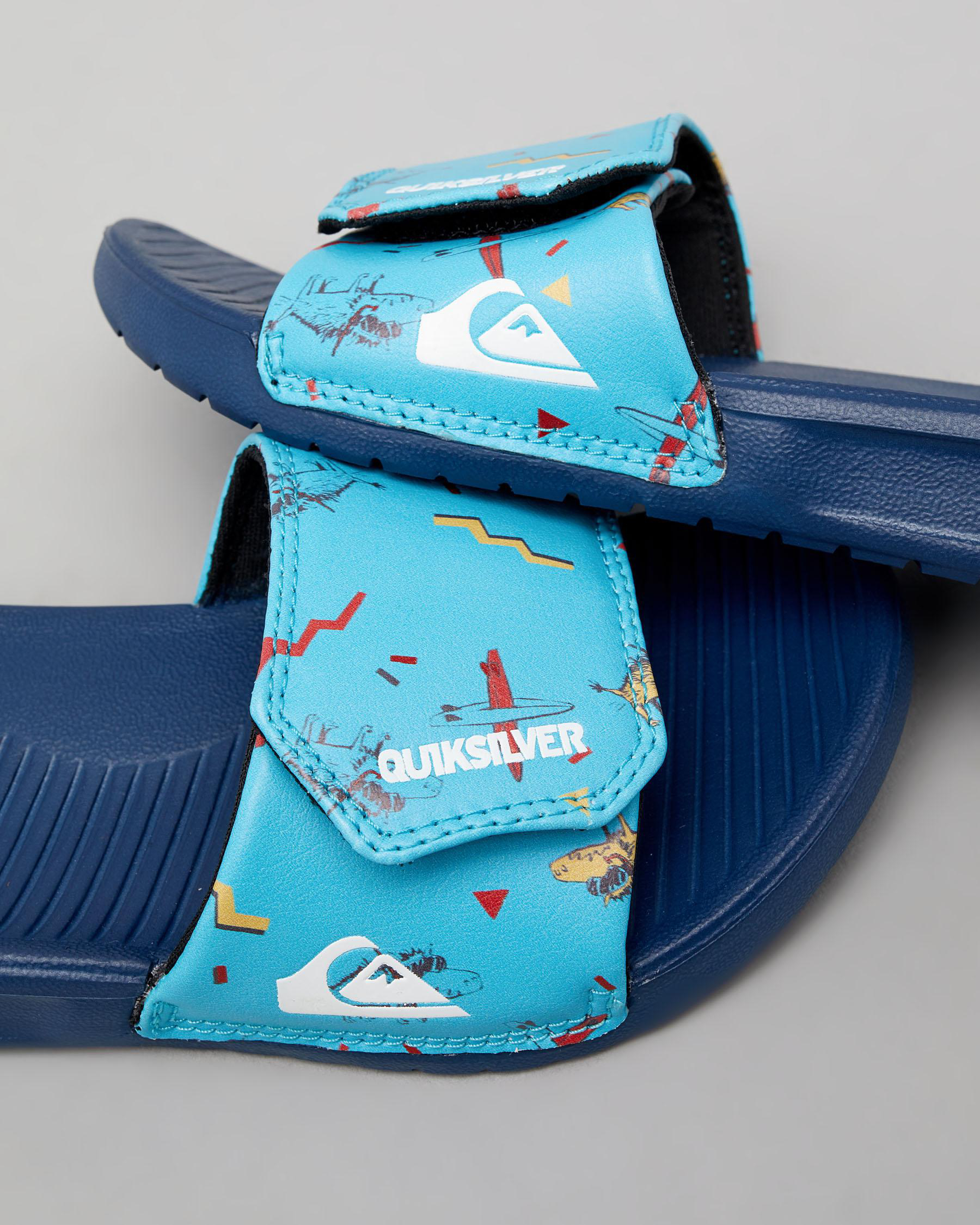 Shop Quiksilver Toddlers' Bright Coast Slides In Blue/blue/blue - Fast ...
