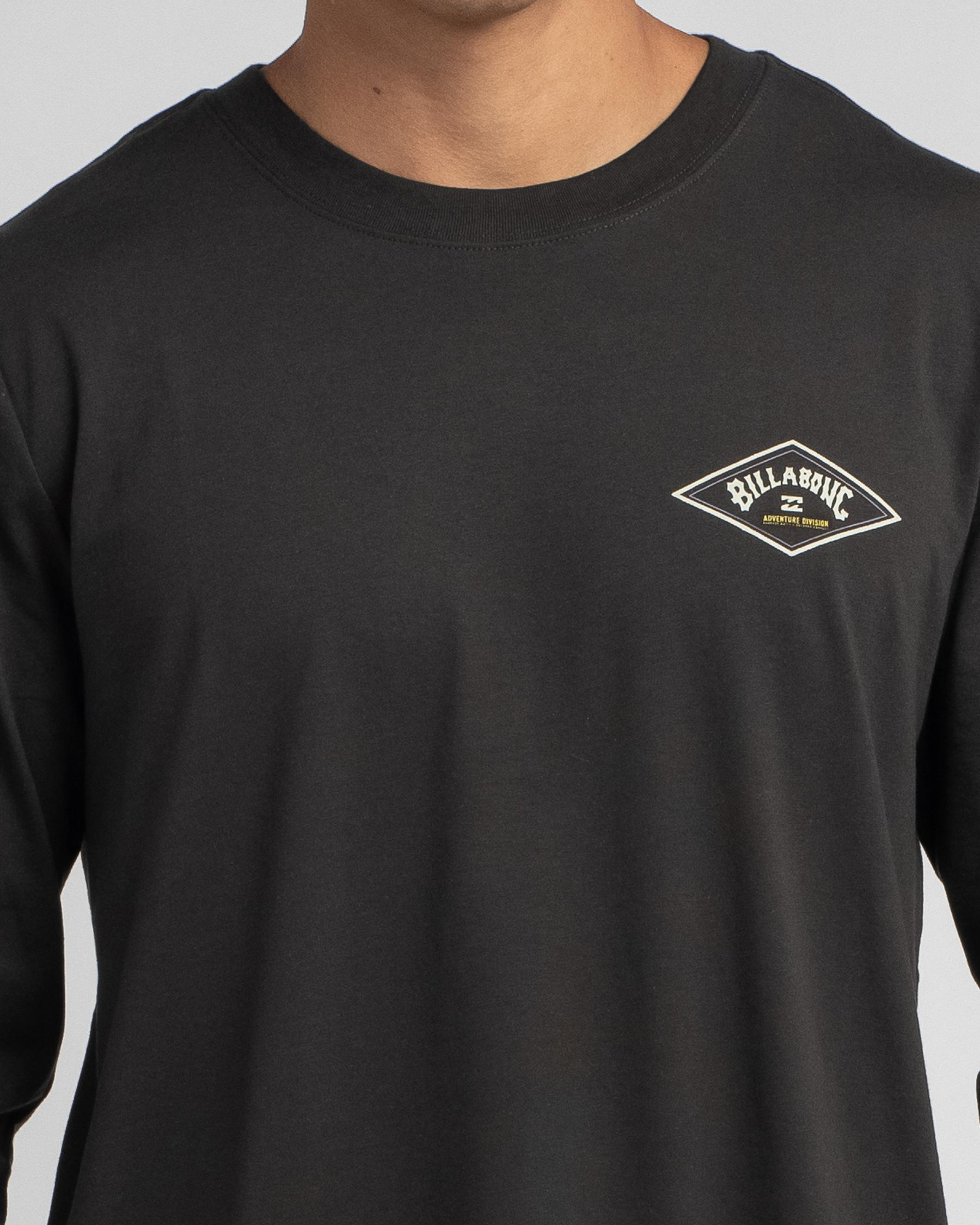Shop Billabong Adiv Diamond Long Sleeve T-Shirt In Black - Fast ...