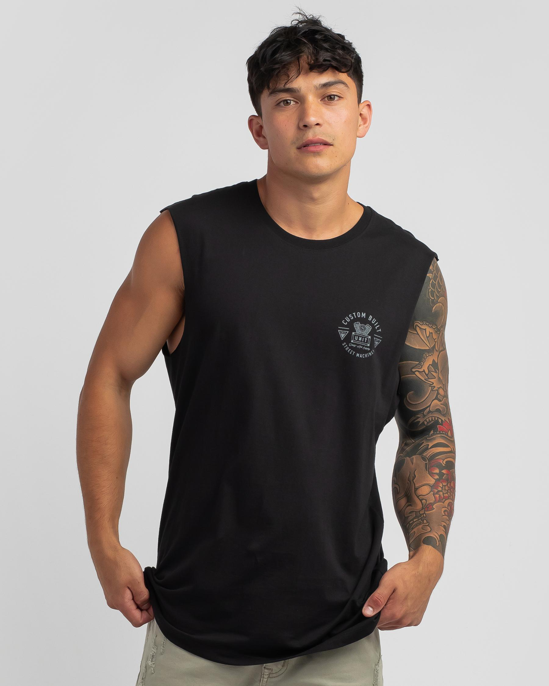 Shop Unit Kick Start Muscle Tank In Black - Fast Shipping & Easy ...