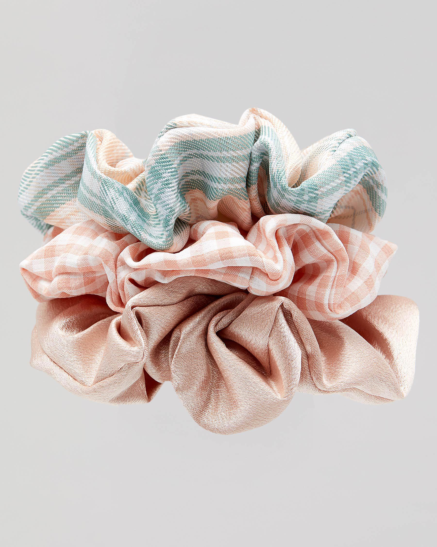 Shop Karyn In LA Shannon Scrunchie Pack In Peach/sage/white - Fast ...
