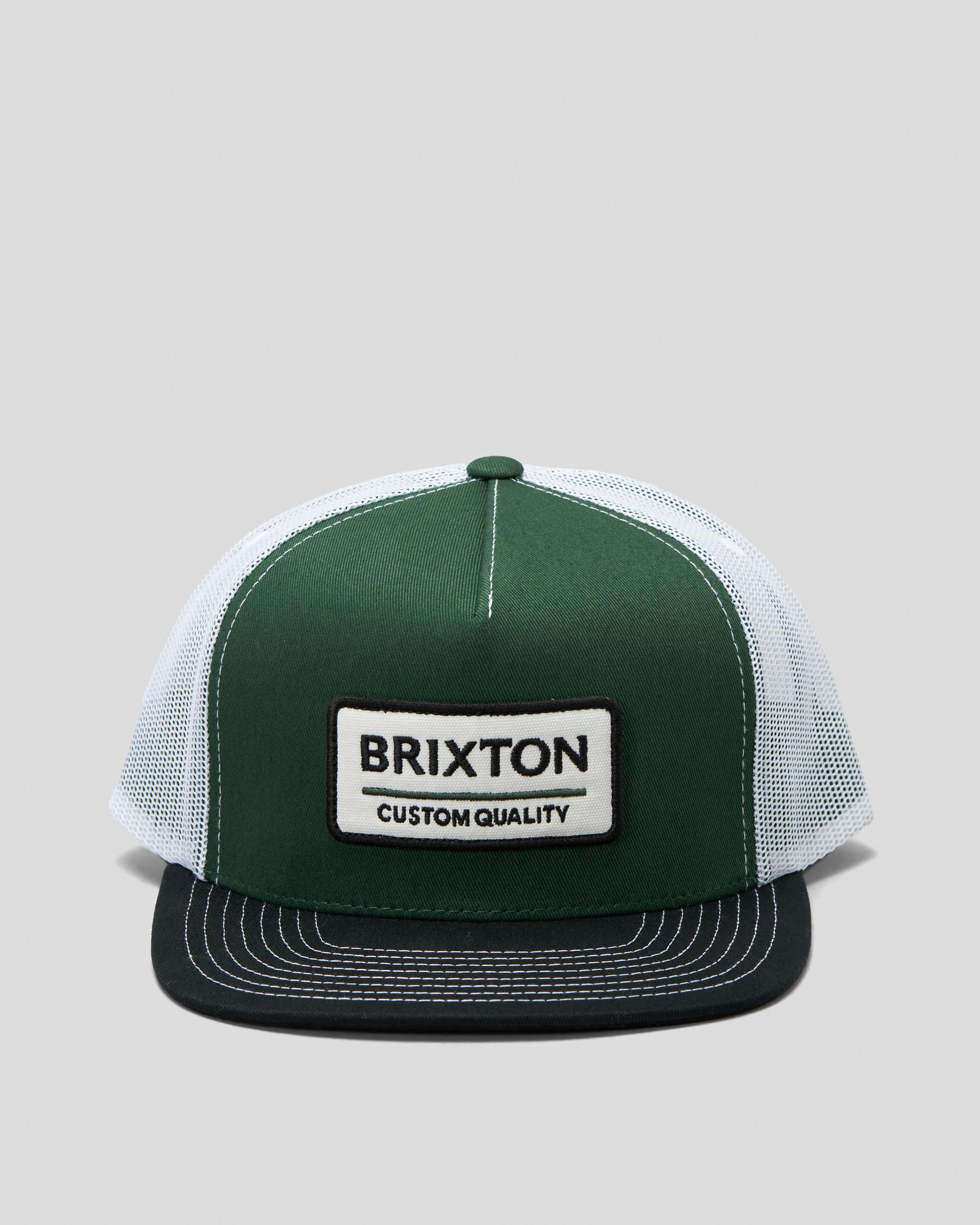 Shop Brixton Palmer Proper MP Trucker Cap In Pine Needle/washed Black - Fast Shipping & Easy ...