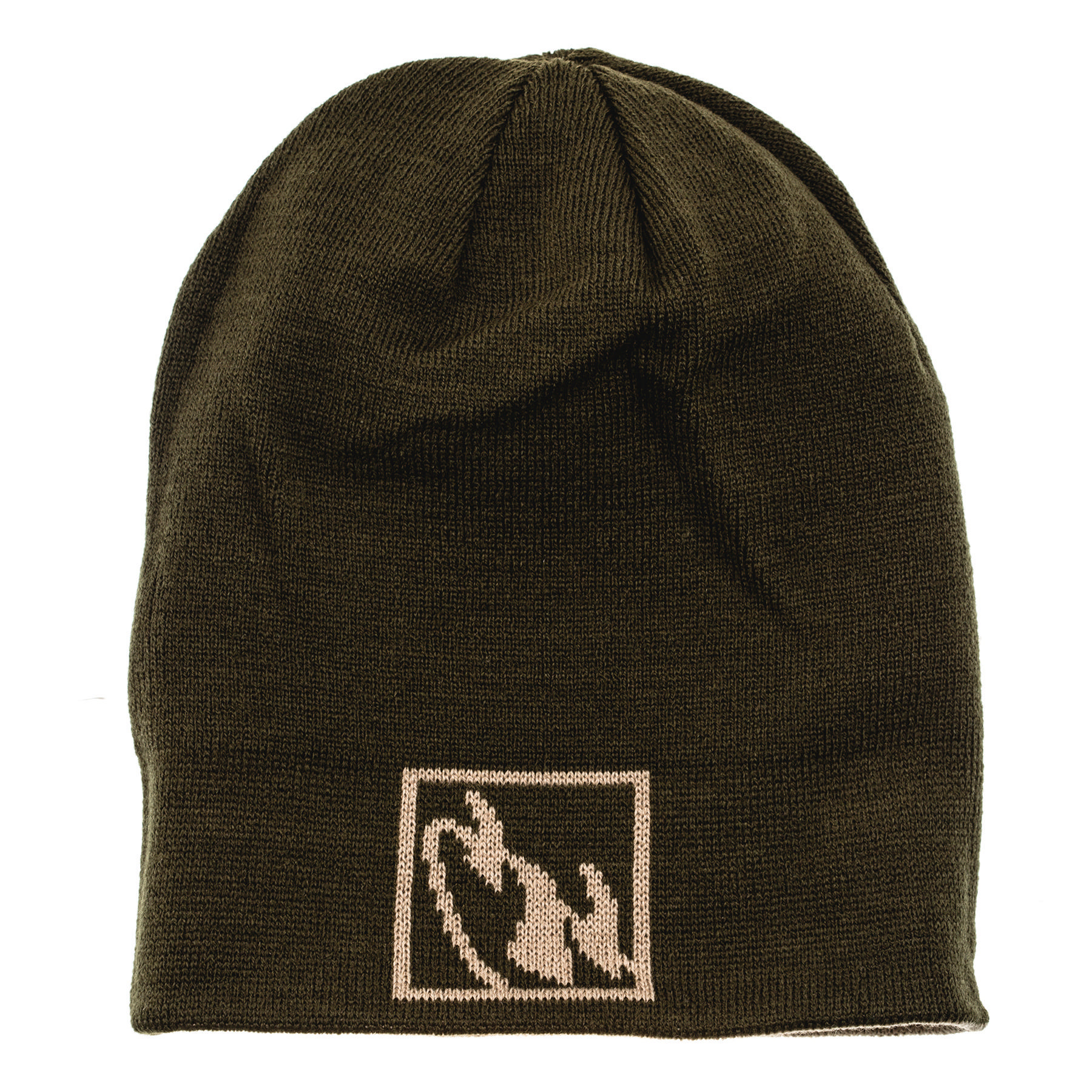 Shop Jacks Boys Atlas Reversible Slouch Beanie In Sand/olive - Fast ...