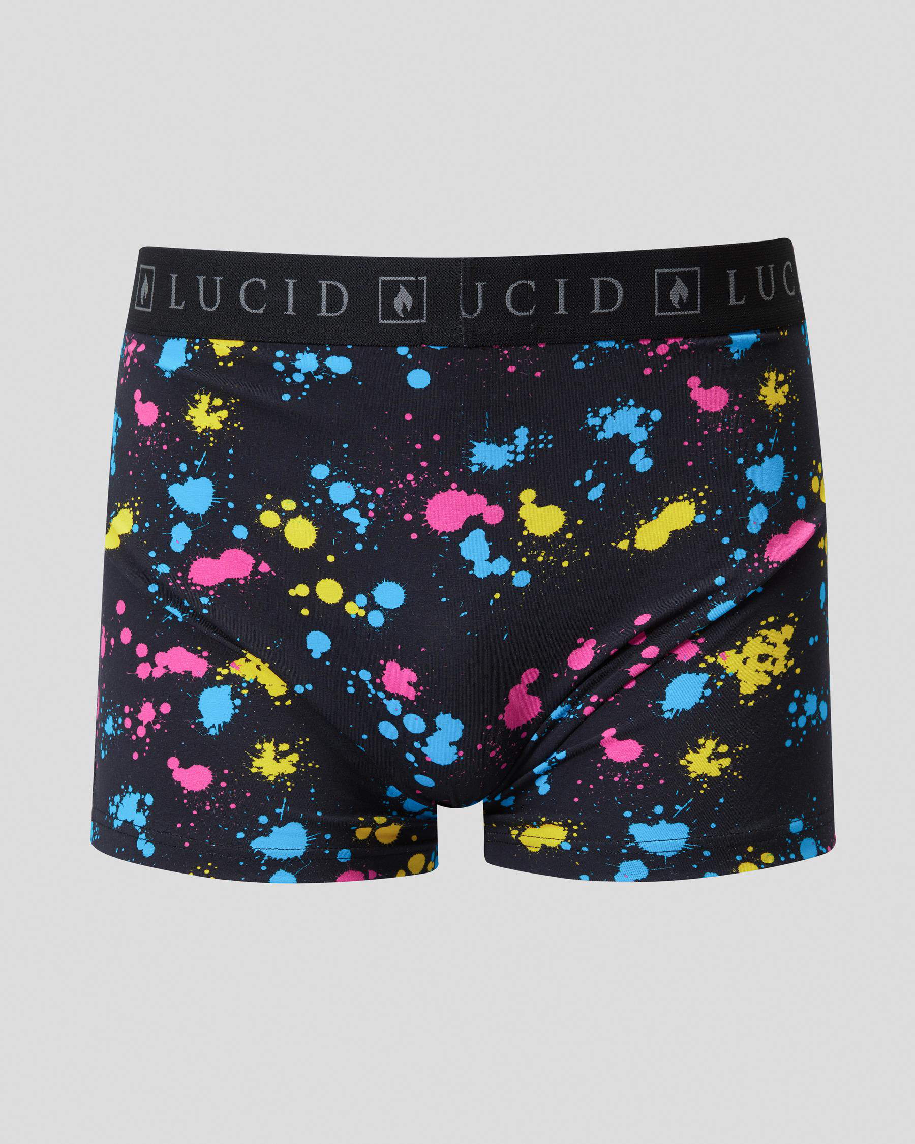 Shop Lucid Splatter Fitted Boxers In Black - Fast Shipping & Easy ...