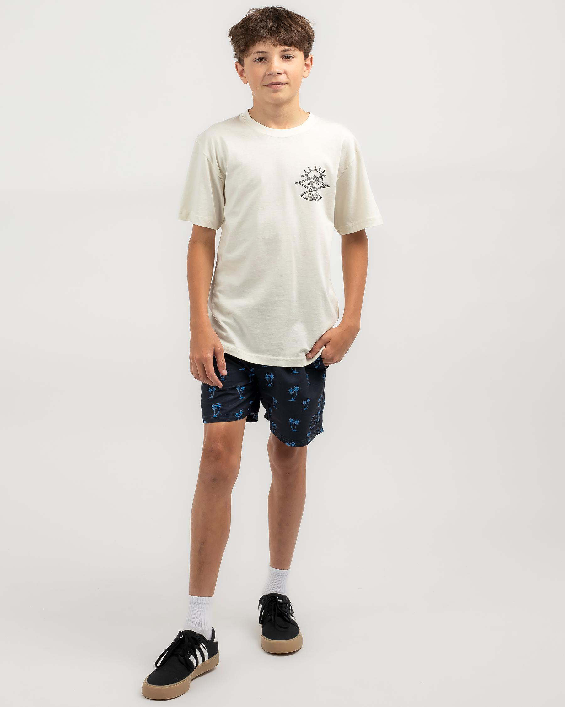 Shop Rip Curl Boys' Shred Rock Temple T-Shirt In Bone - Fast Shipping ...