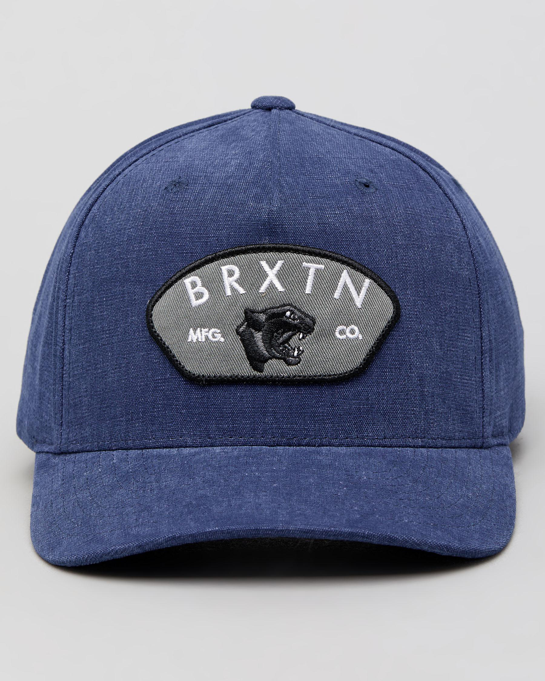 Shop Brixton Waylon Medium Profile Snapback Cap In Washed Navy - Fast ...