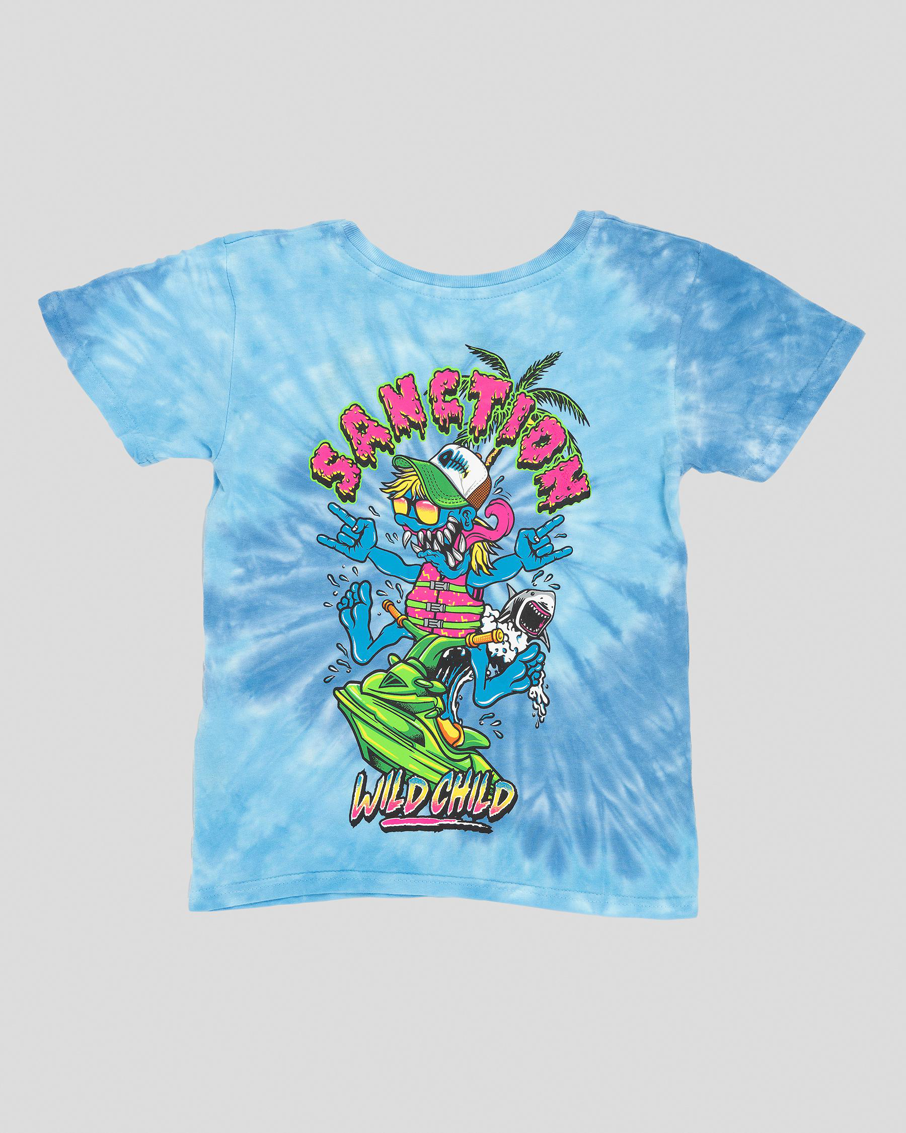 Shop Sanction Toddlers' Sprayed T-Shirt In Blue Tie Dye - Fast Shipping ...