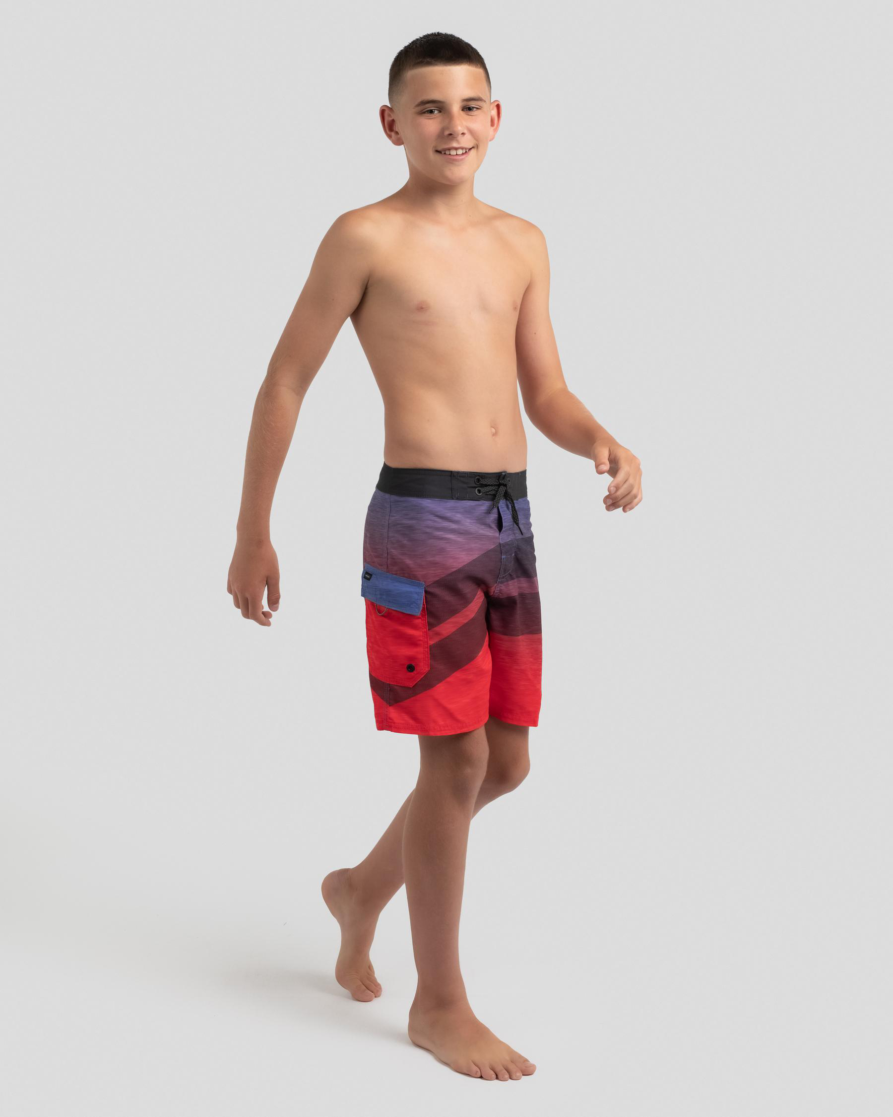 Shop Rip Curl Boys' Inversion Board Shorts In Blue Yonder - Fast ...