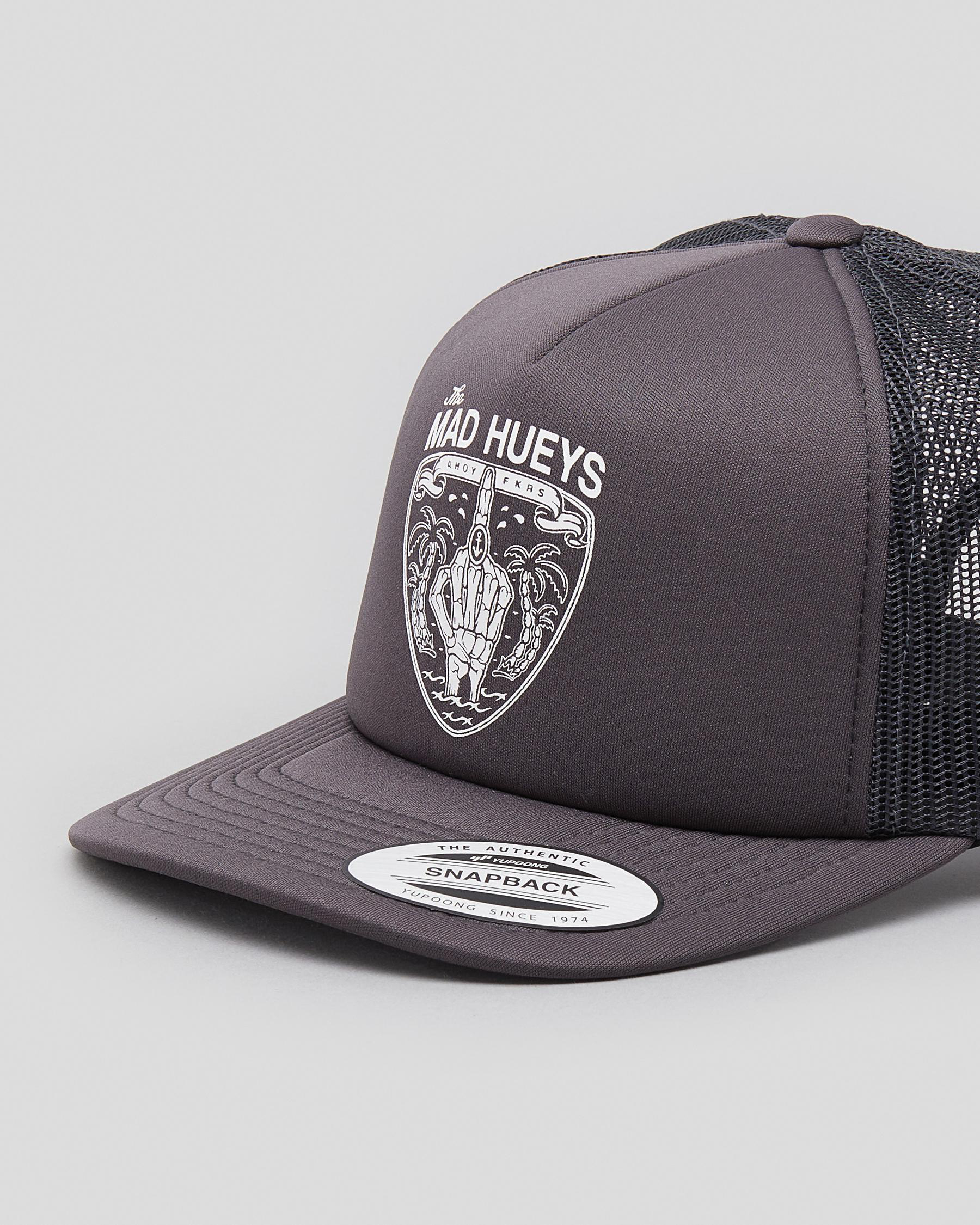 Shop The Mad Hueys AHOY FKRS Foam Trucker Cap In Charcoal - Fast ...