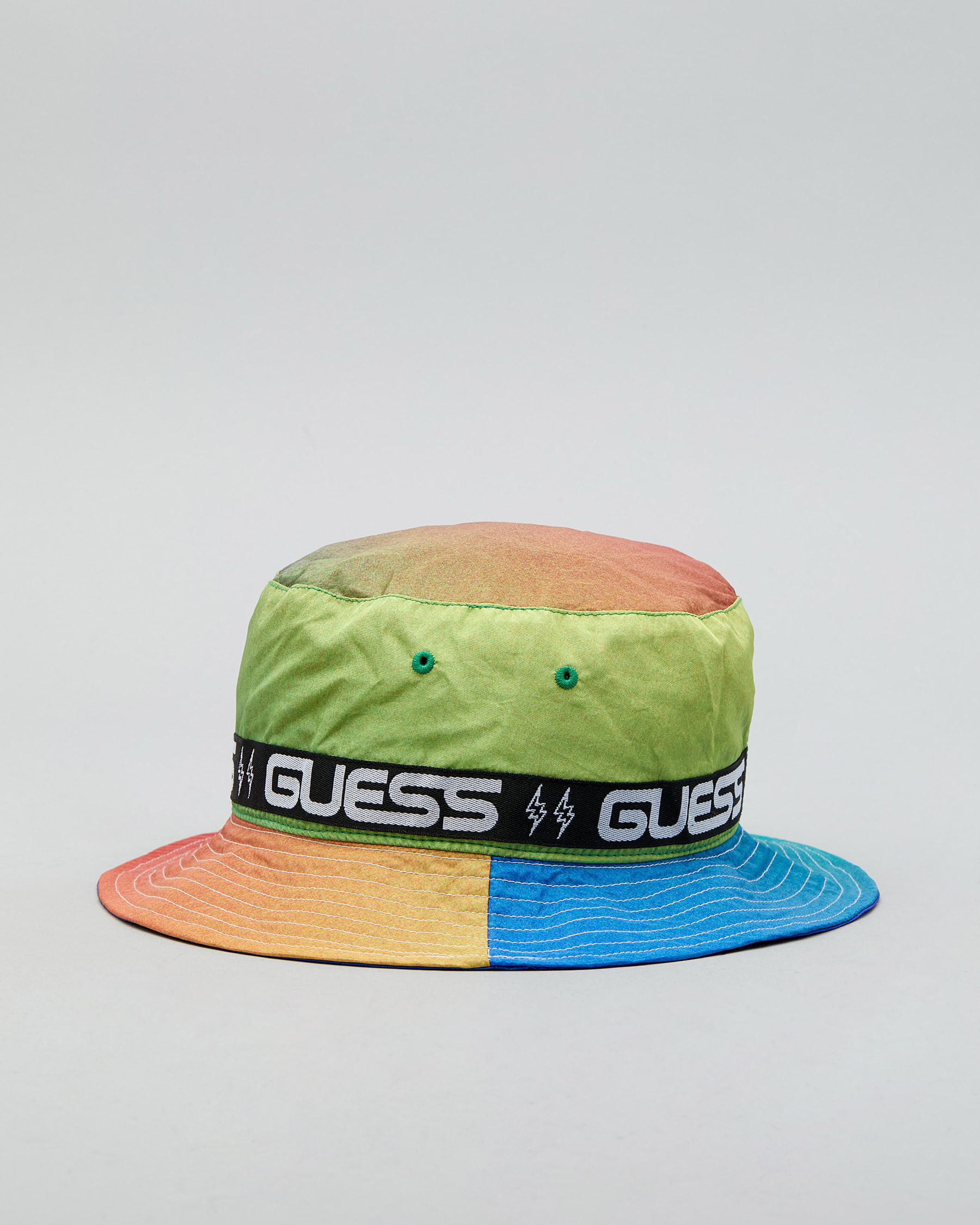 Shop GUESS Jeans Balvin Prism Bucket Hat In Prism Multi - Fast Shipping ...