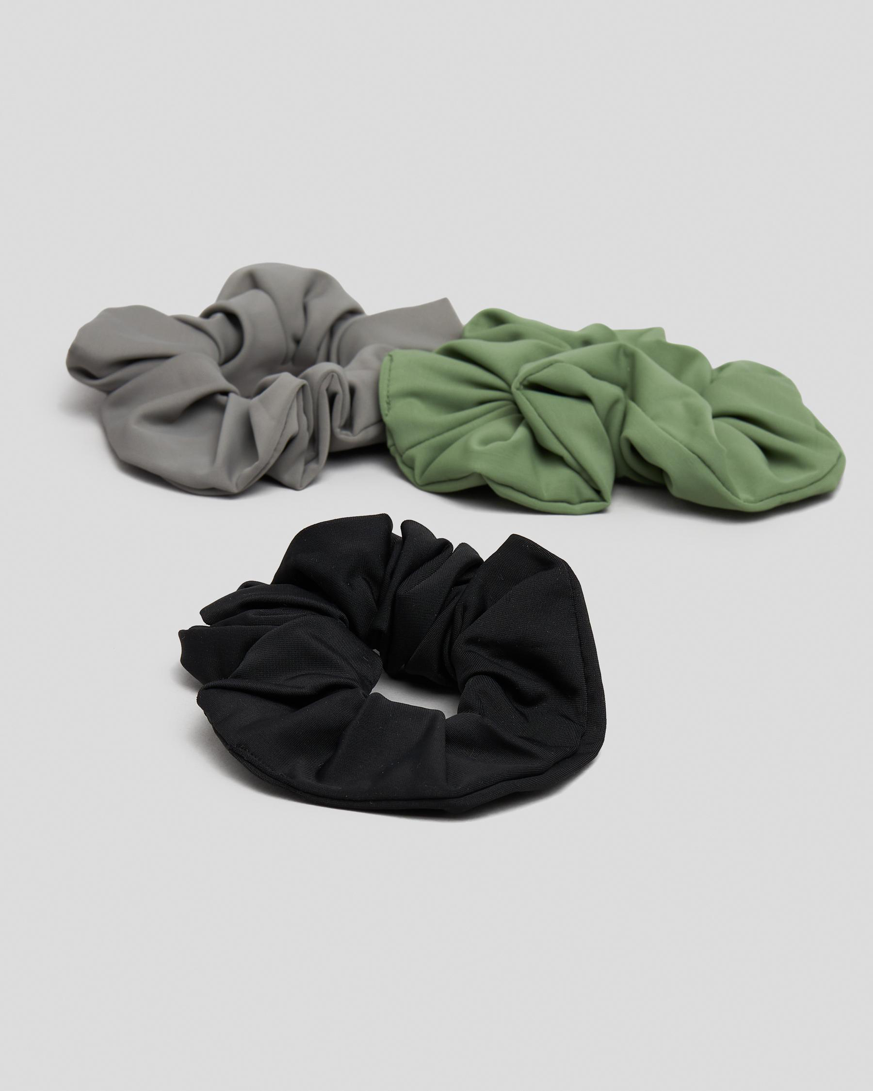 Shop Karyn In LA Stretch It Scrunchie Pack In Palm/grey/black - Fast ...