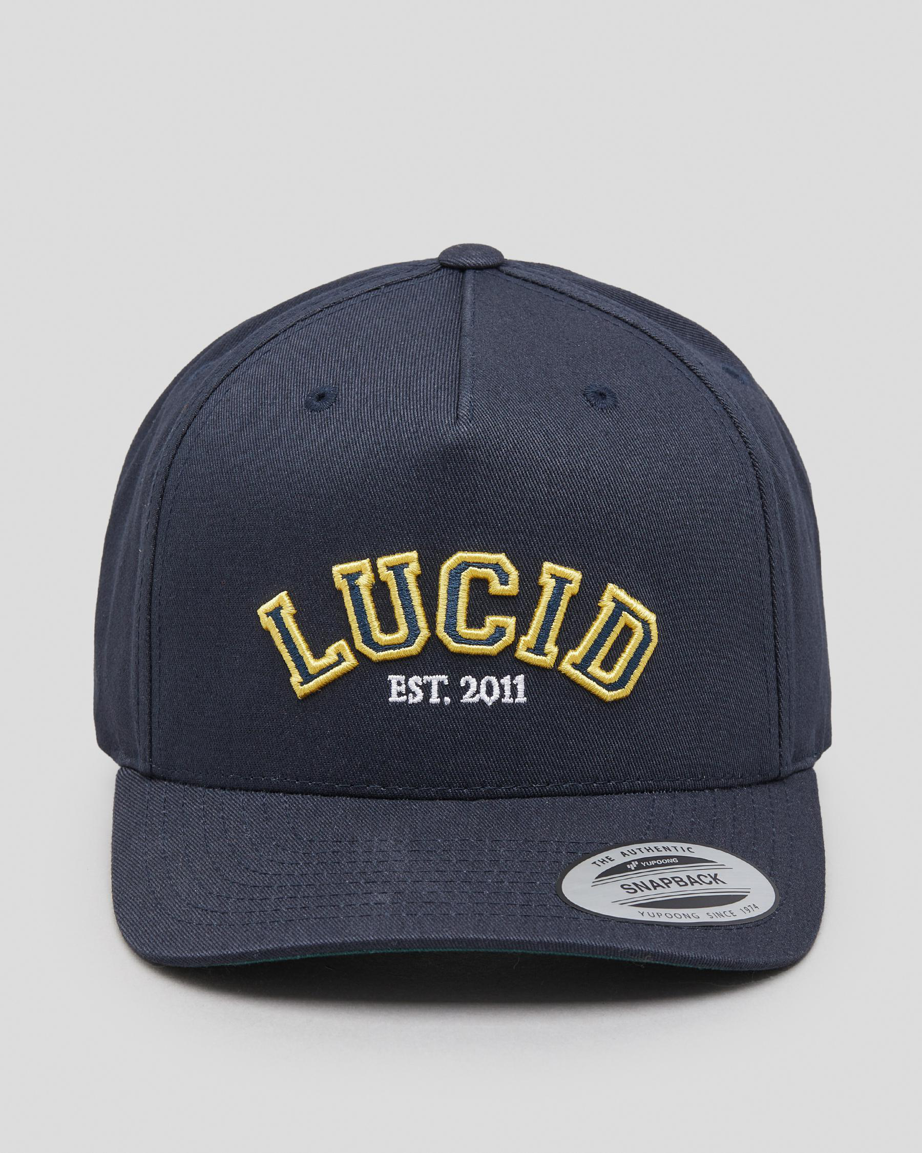 Shop Lucid Collegiate Snapback Cap In Navy - Fast Shipping & Easy ...
