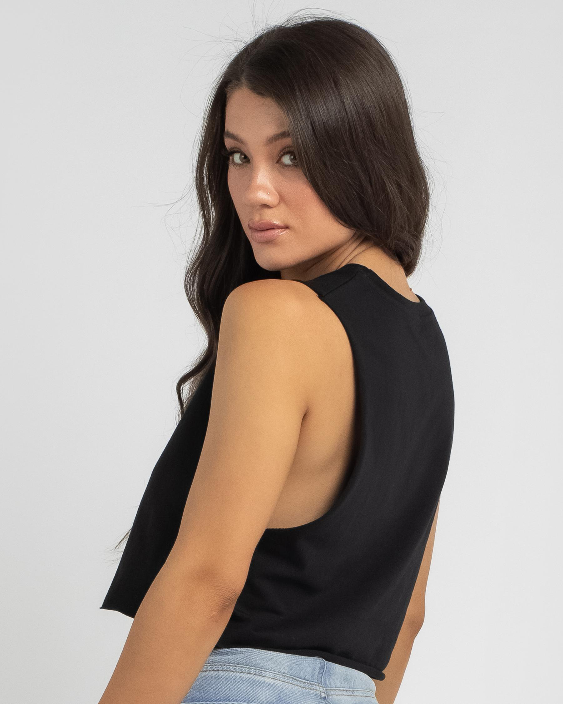 Shop Unit Regional Cropped Muscle T-Shirt In Black - Fast Shipping ...
