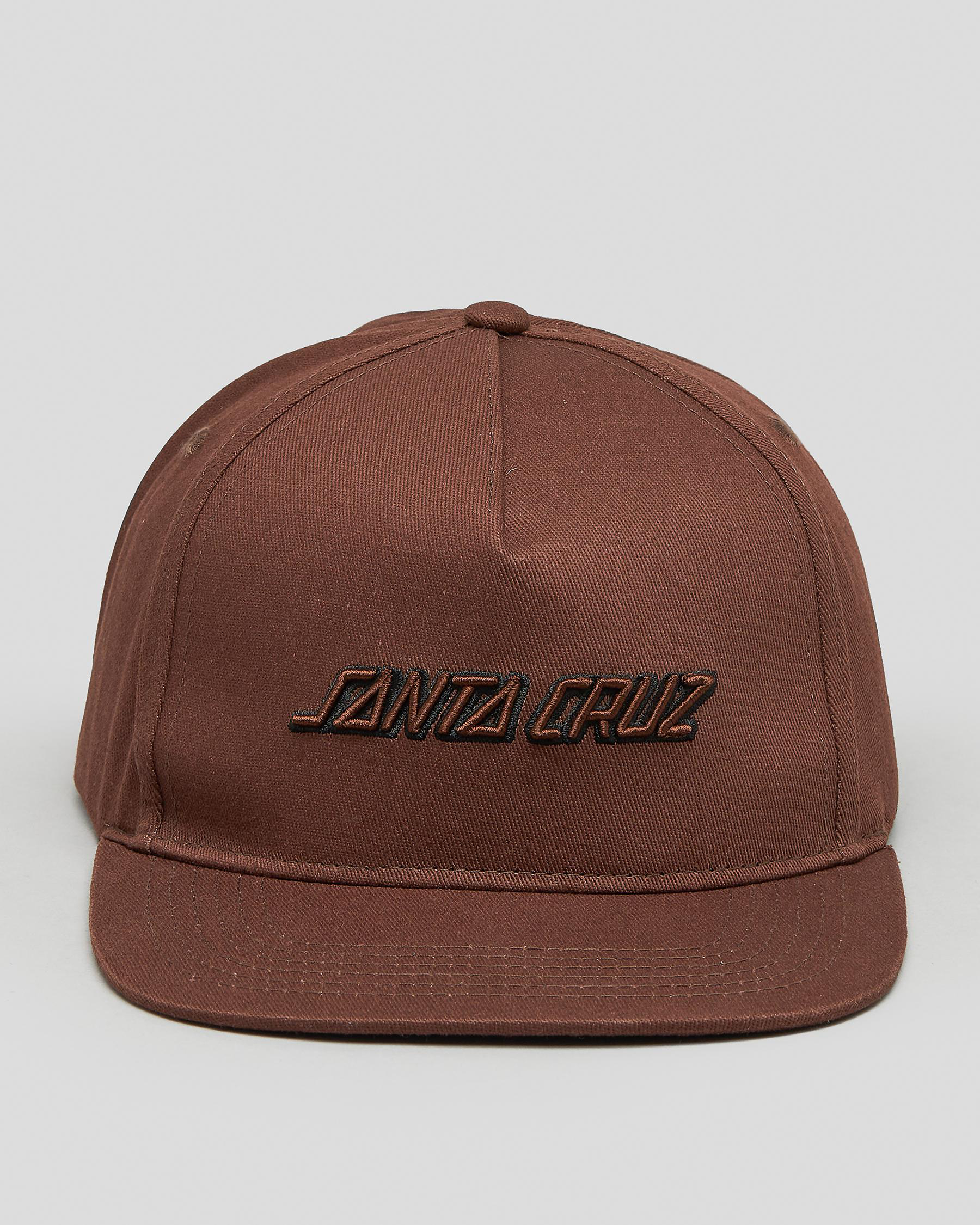 Shop Santa Cruz Classic Strip Snapback Cap In Brown - Fast Shipping ...