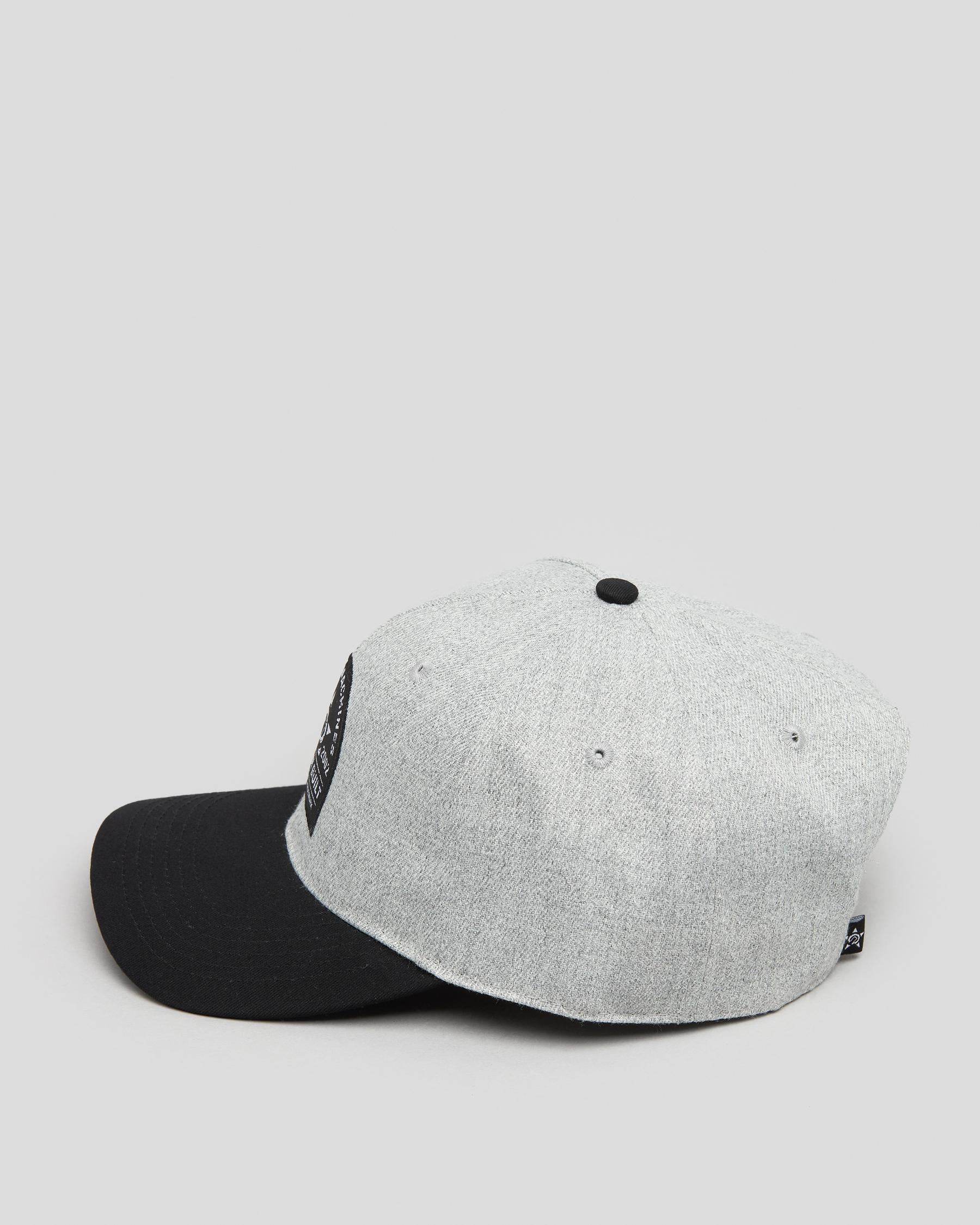 Shop Unit Dawn Curve Peak Snapback Cap In Grey Heather - Fast Shipping ...