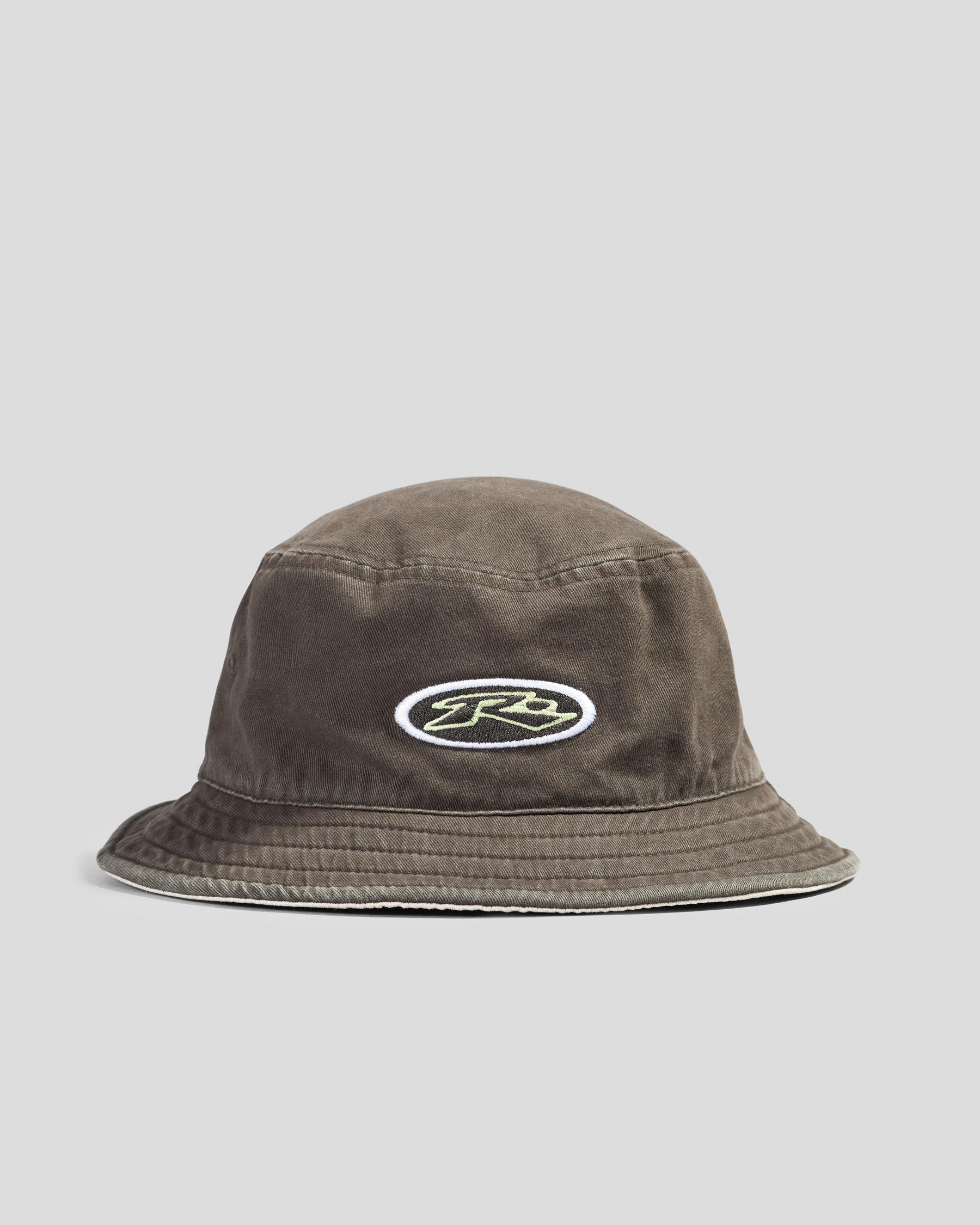 Shop Rusty Kick Flip Reversible Bucket Hat In Coal 2 - Fast Shipping ...