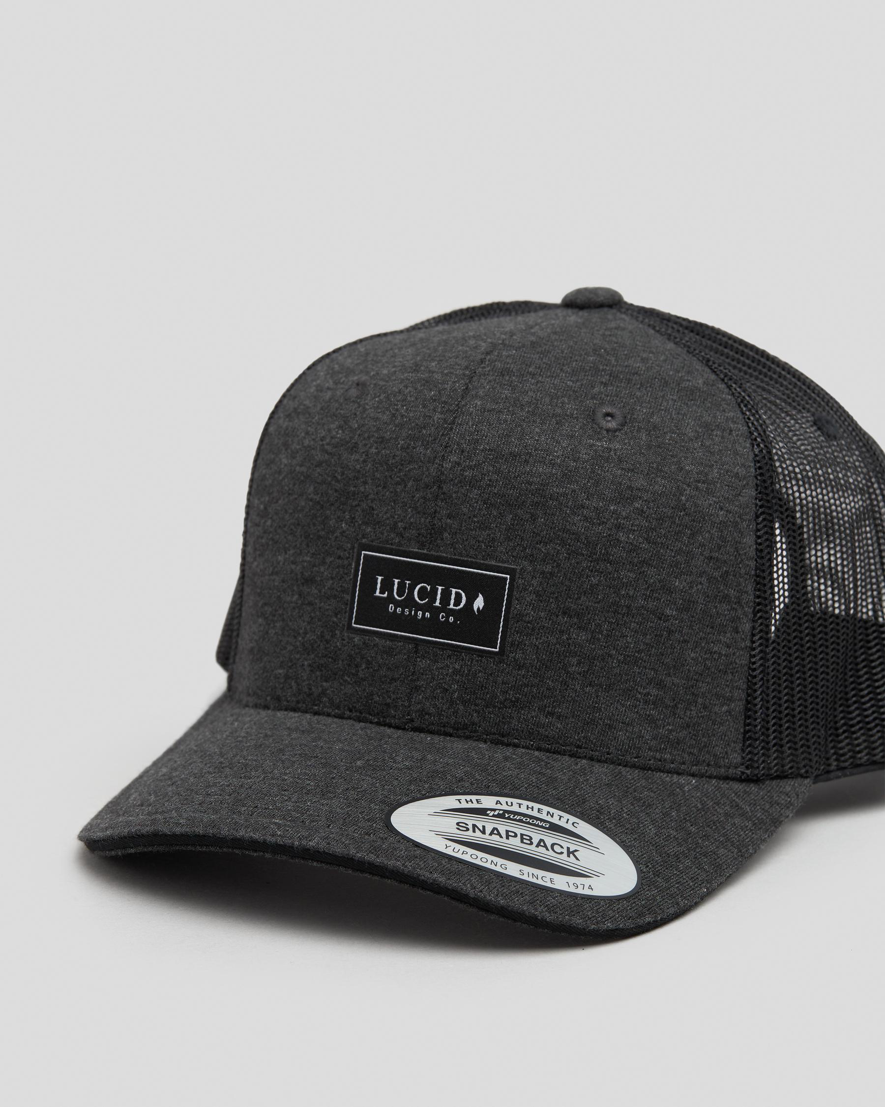 Shop Lucid Parity Trucker Cap In Black Marle/ Black - Fast Shipping ...