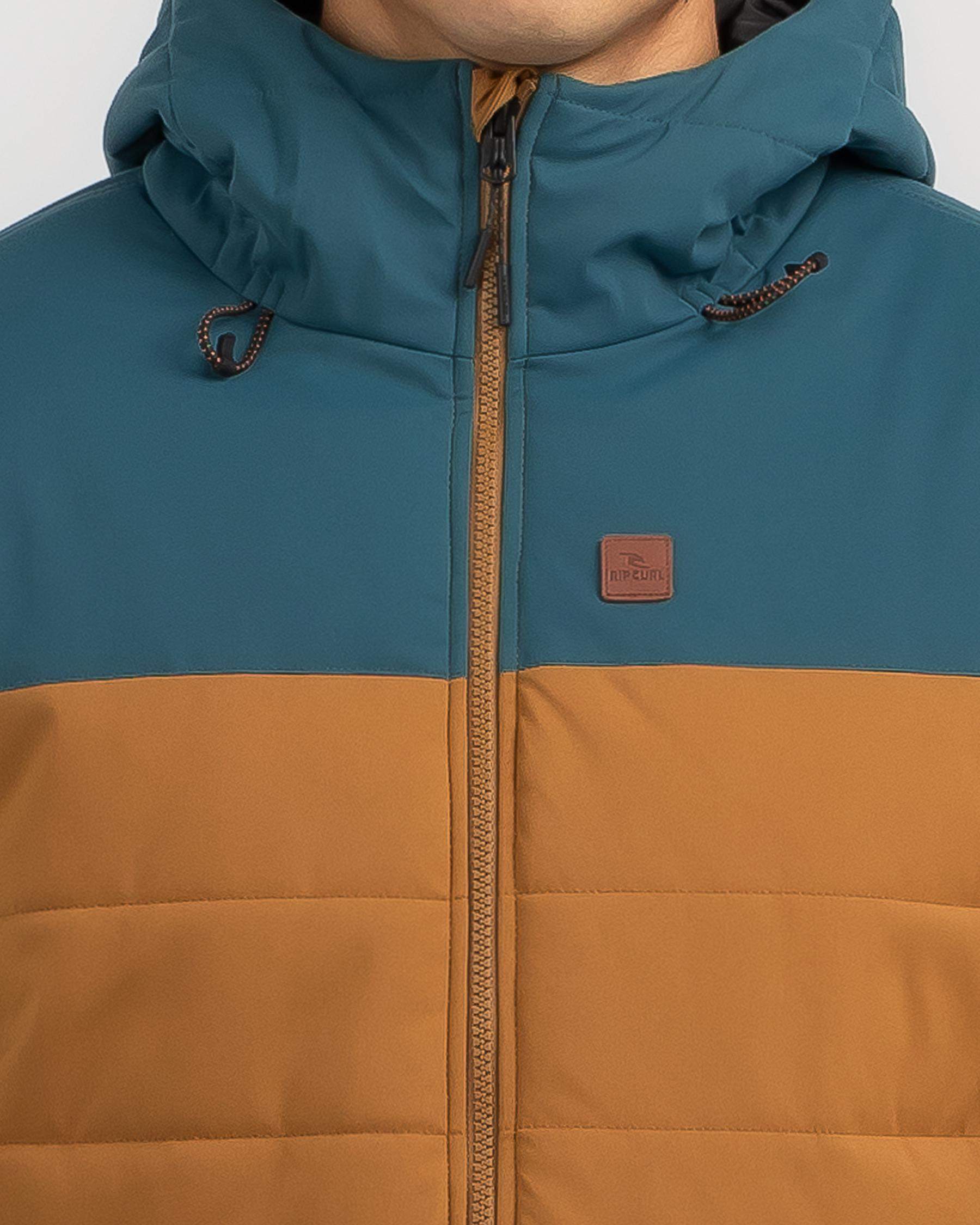 Shop Rip Curl Anti Series Ridge Hooded Jacket In Gold - Fast Shipping ...