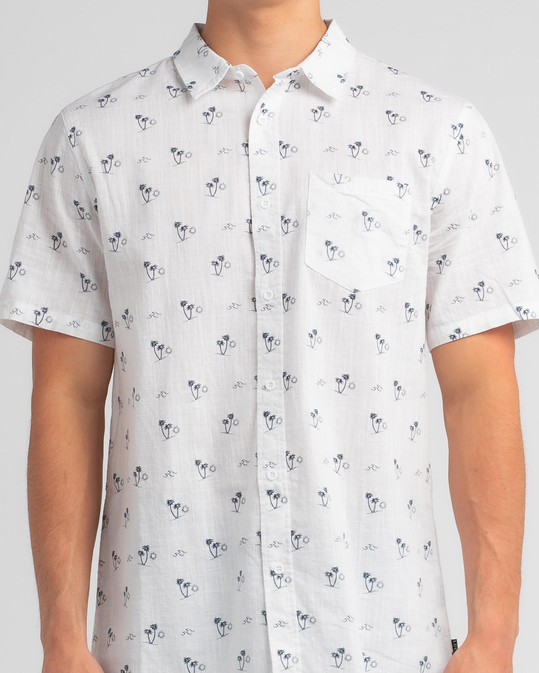 Shop Lucid Stranded Short Sleeve Shirt In White - Fast Shipping & Easy ...