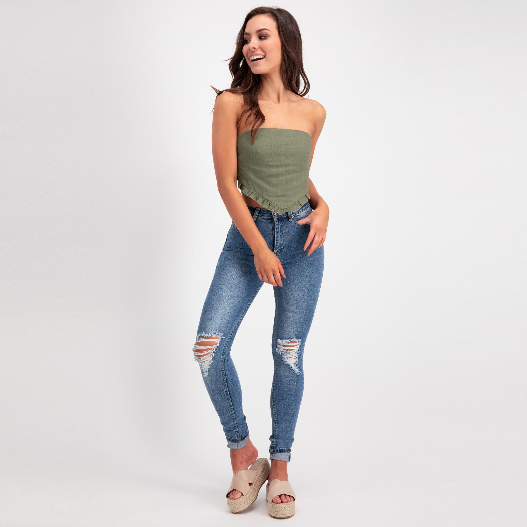 Shop Mooloola Firefly Tube Top In Sage - Fast Shipping & Easy Returns ...
