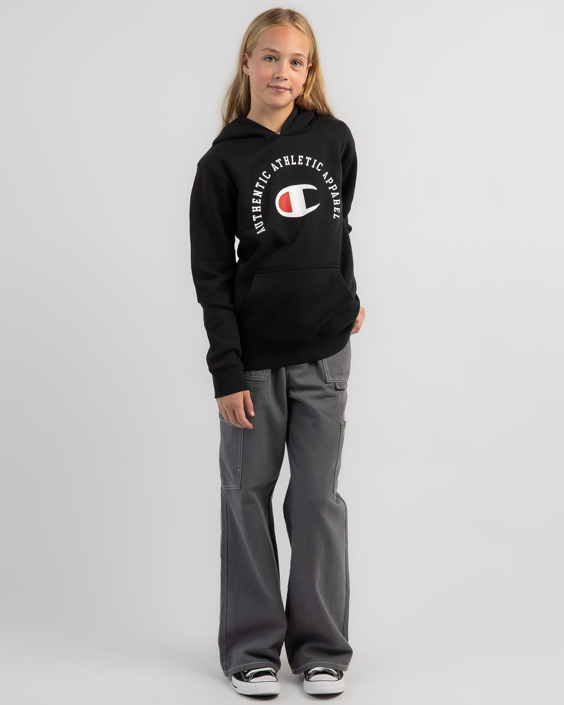 Shop Champion Girls' Sporty Hoodie In Black - Fast Shipping & Easy ...