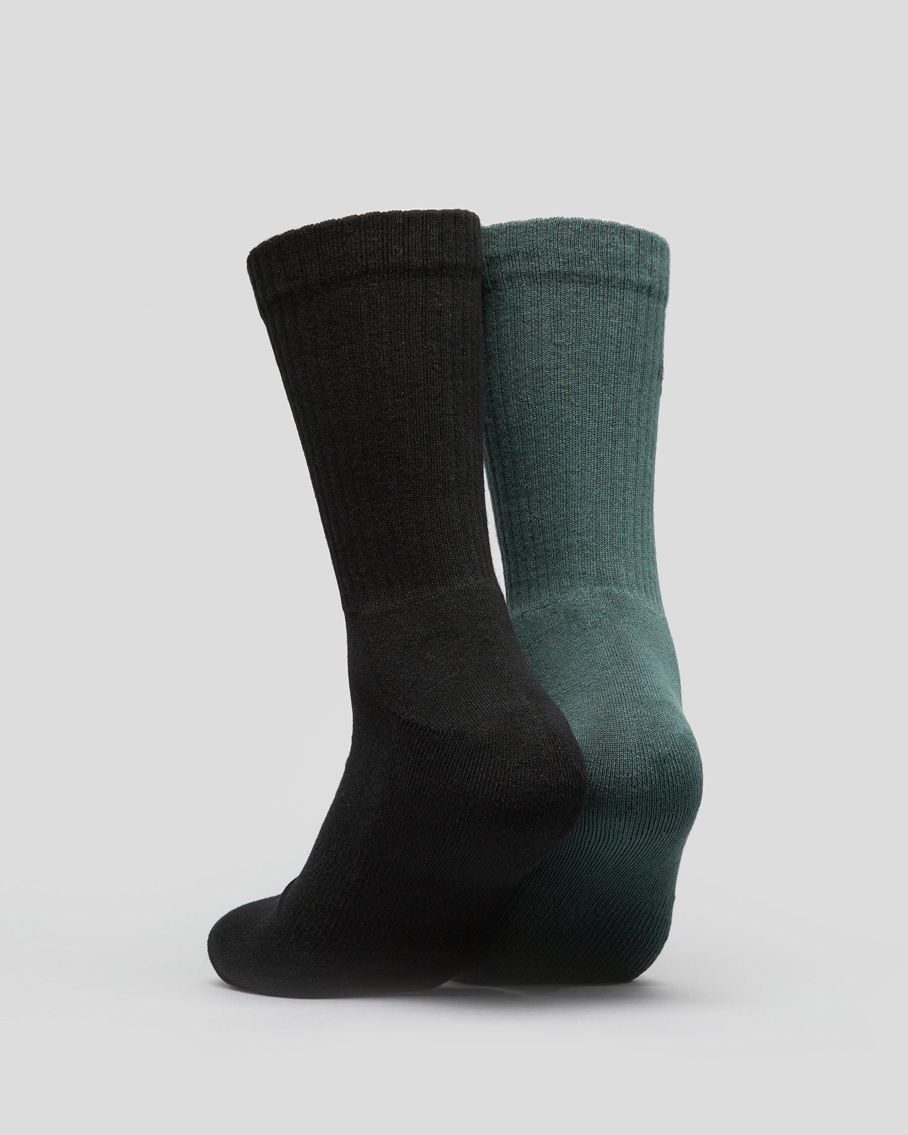 Shop Champion C Logo Crew Socks 2 Pack In Metaphor/black - Fast ...