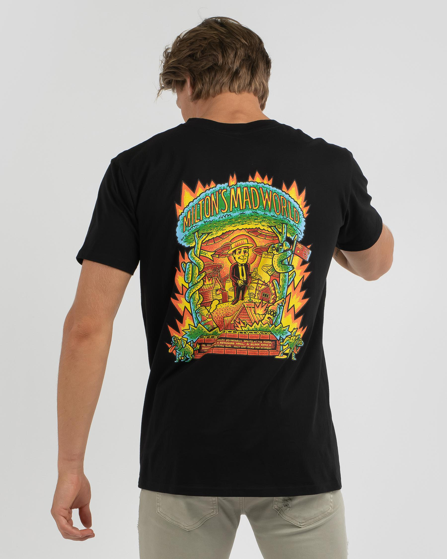Shop Milton Mango Mad World T-Shirt In Black - Fast Shipping & Easy ...
