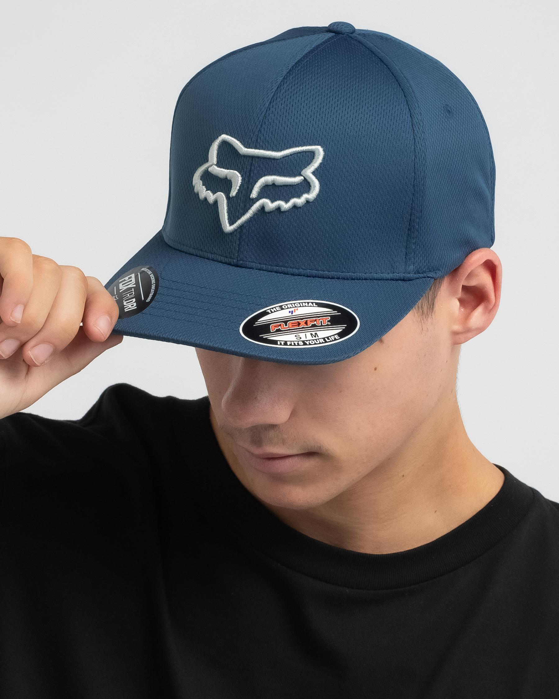 Shop Fox Lithotype Flexfit 2.0 Cap In Blue/ Grey - Fast Shipping & Easy ...